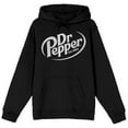 Dr. Pepper White Logo Adult Black Long Sleeve Hooded Sweatshirt-4XL ...