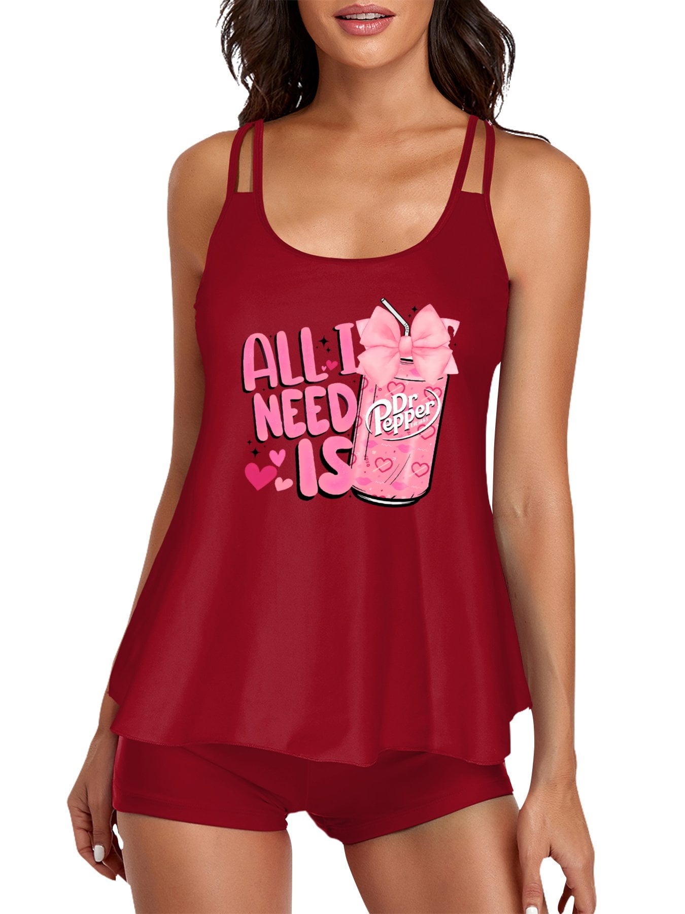 Dr Pepper Women's Detachable Bra And Swim Briefs Two-Piece Swimsuit Set ...