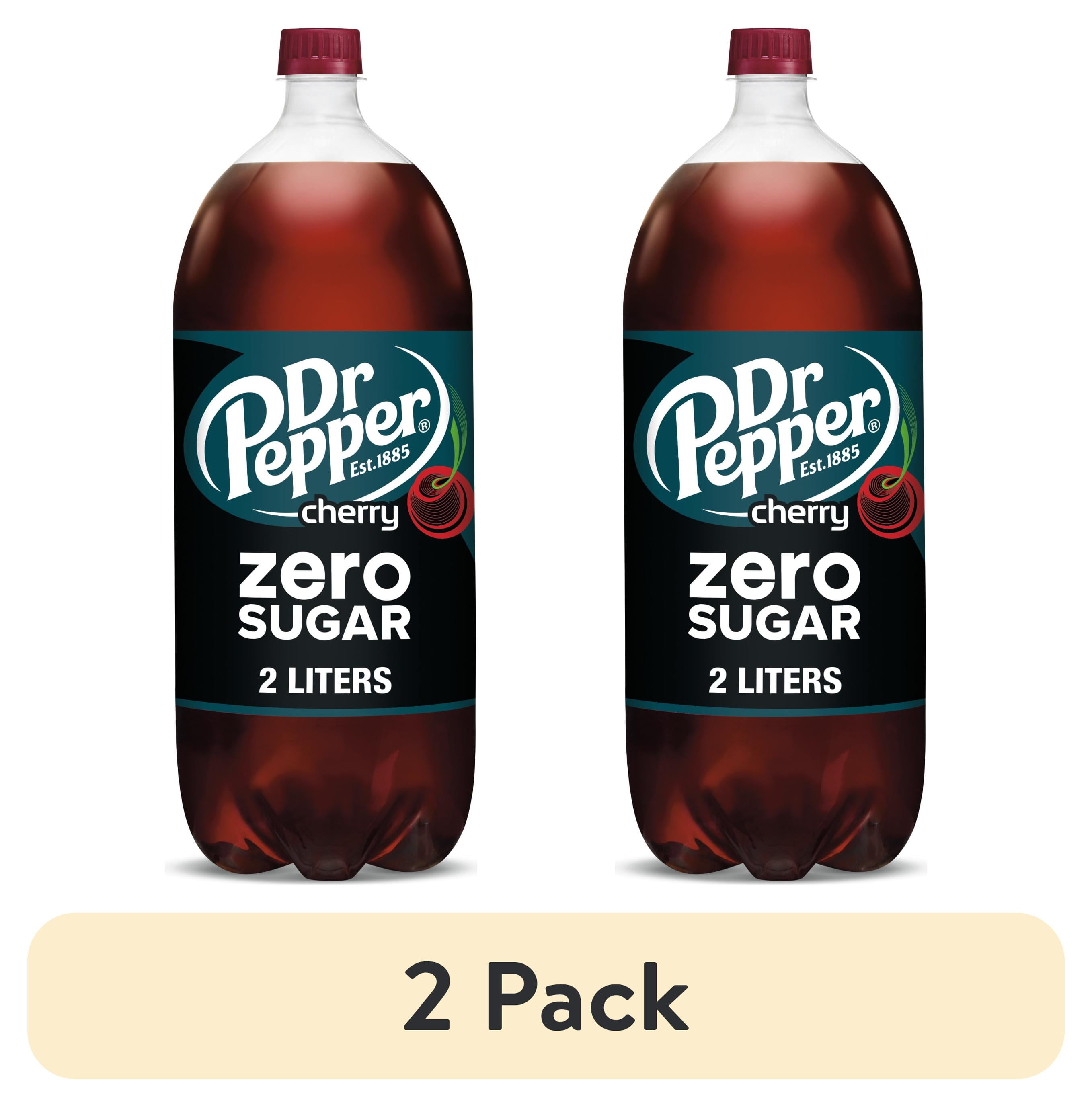 (2 pack) Dr Pepper Zero Sugar Cherry Cola Soda Pop, 2 L, Bottle ...