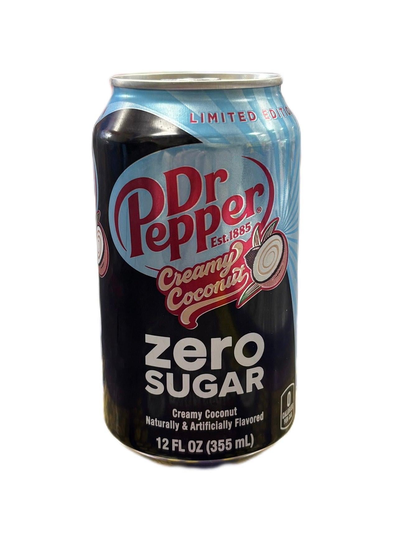 Dr Pepper Zero Sugar, Creamy Coconut Flavor, Calorie-Free Soda Pop, 12 ...