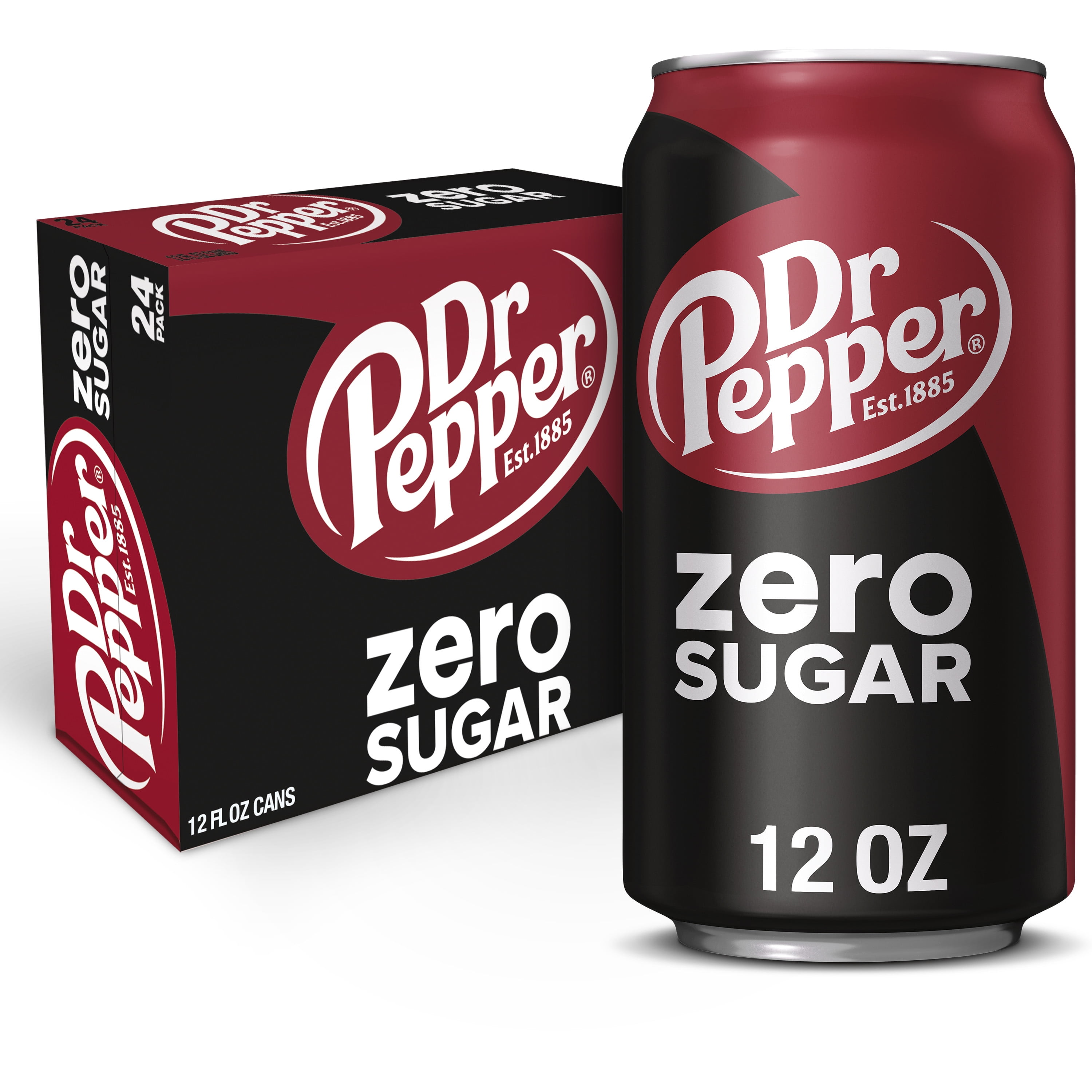 Dr Pepper Zero Sugar Soda Pop, 12 fl oz, 24 Pack Cans - Walmart.com