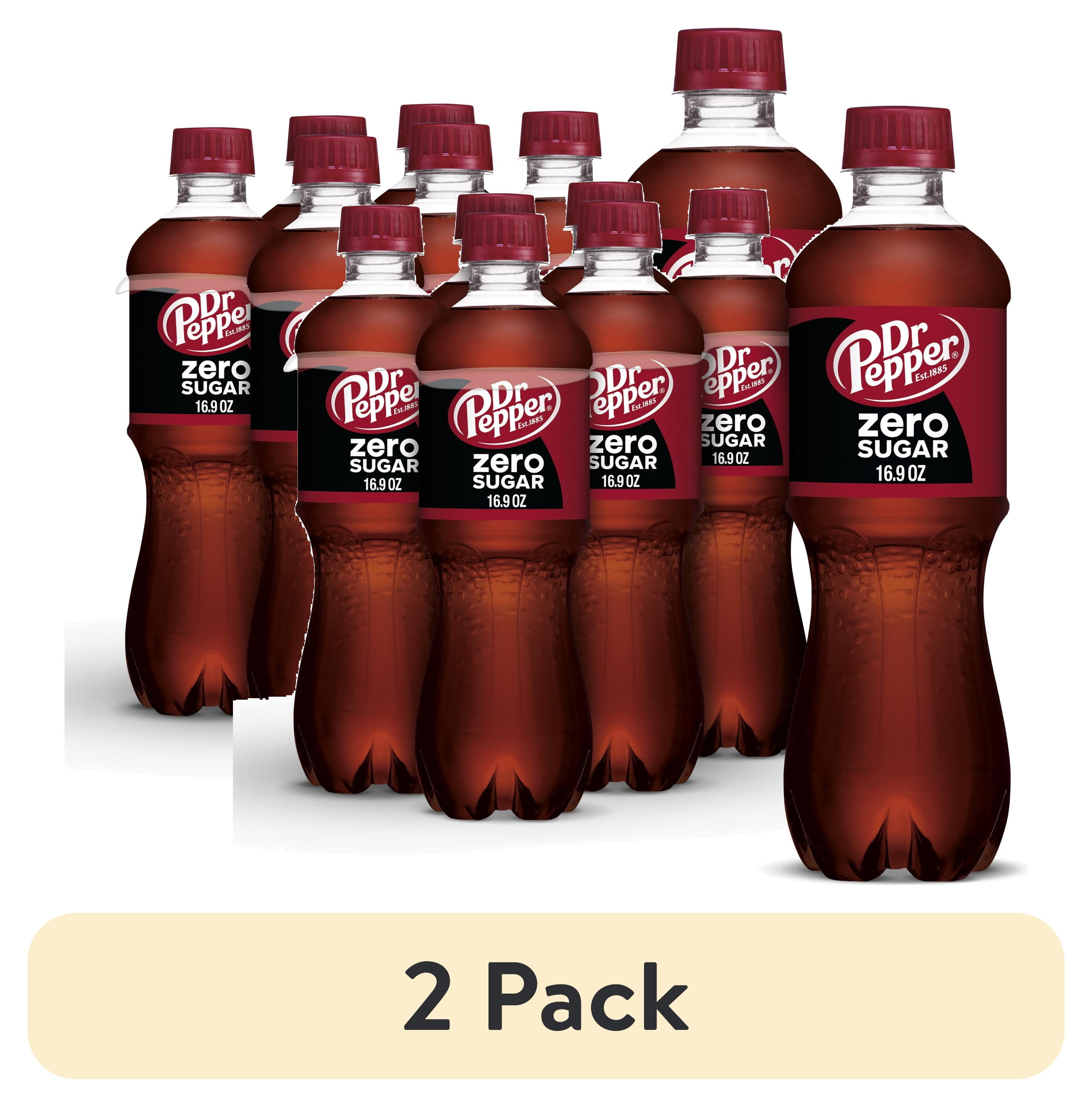 (2 pack) Dr Pepper Zero Sugar Soda Pop, 16.9 fl oz, 6 Pack Bottles ...