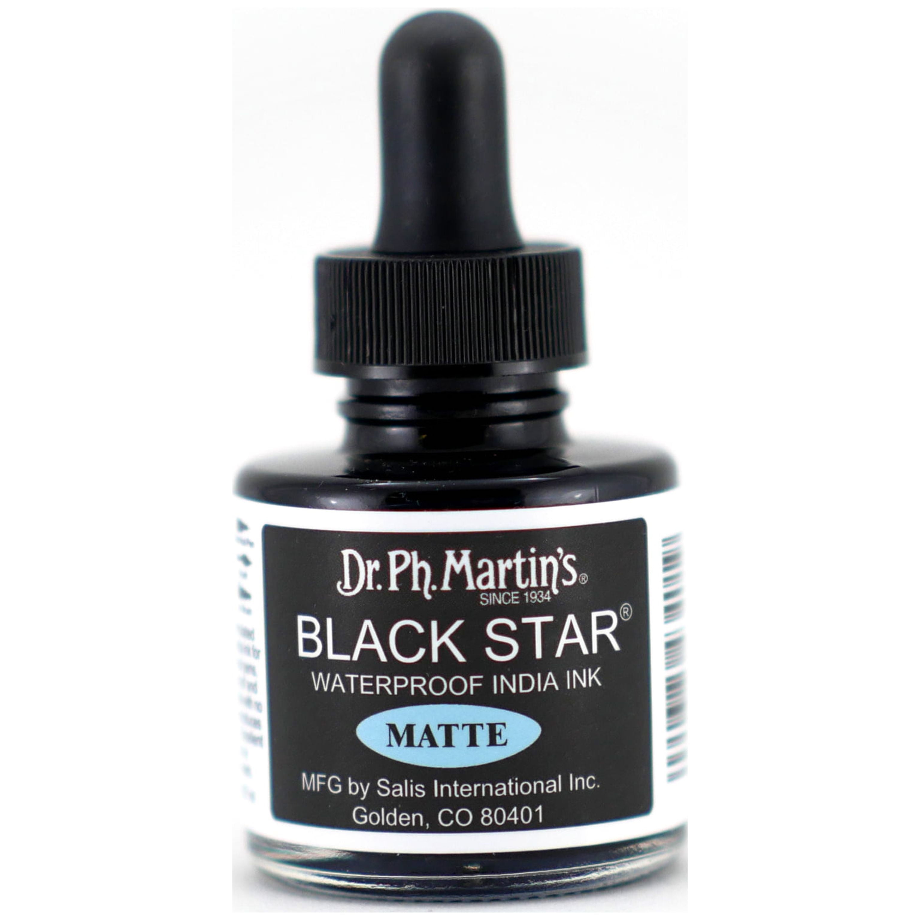 Dr. Ph. Martin's Bottled Black Star Matte India Ink, 1.0 oz for ...