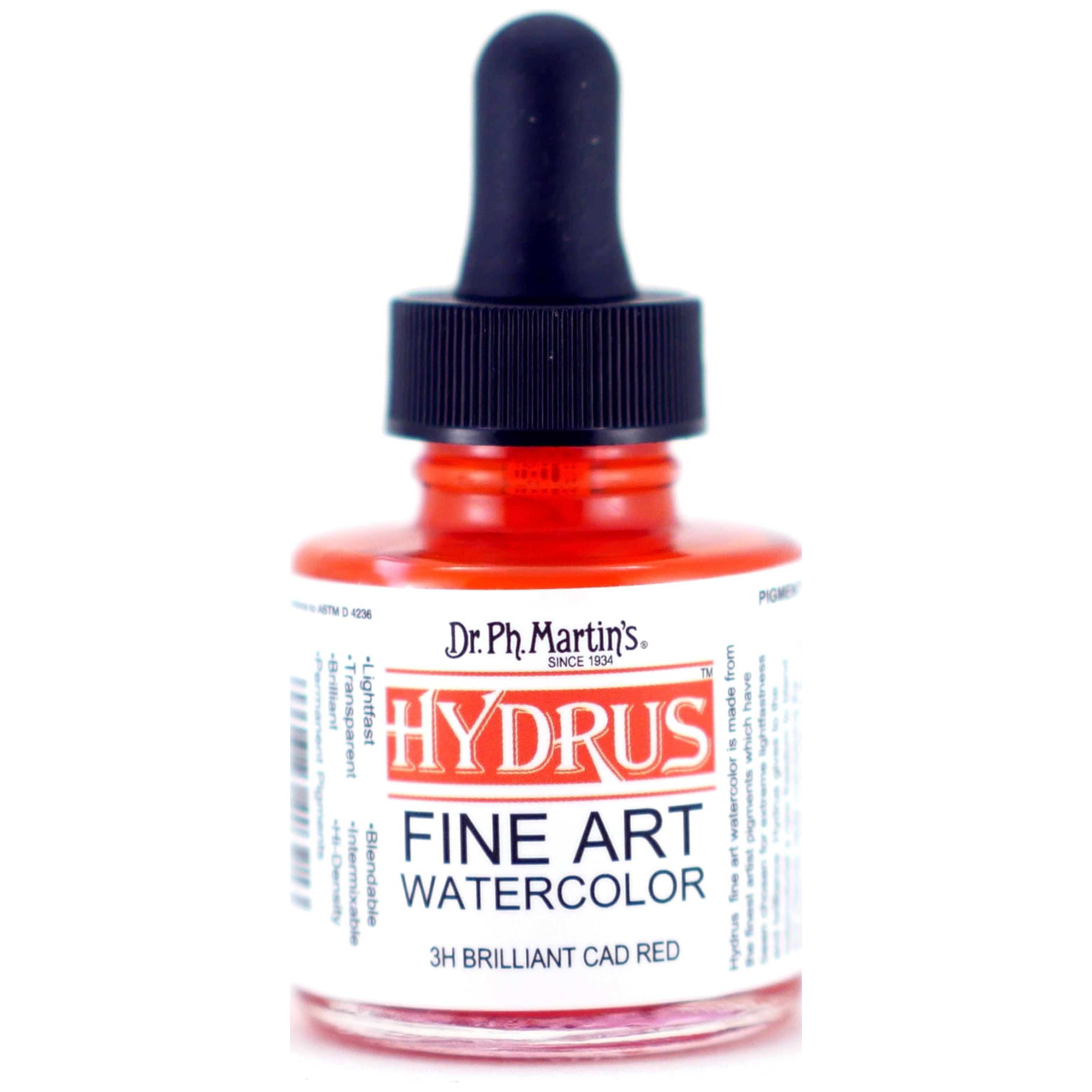 Dr. Ph. Martin's Hydrus Fine Art Watercolor, 1.0 oz, Brilliant Cad Red ...