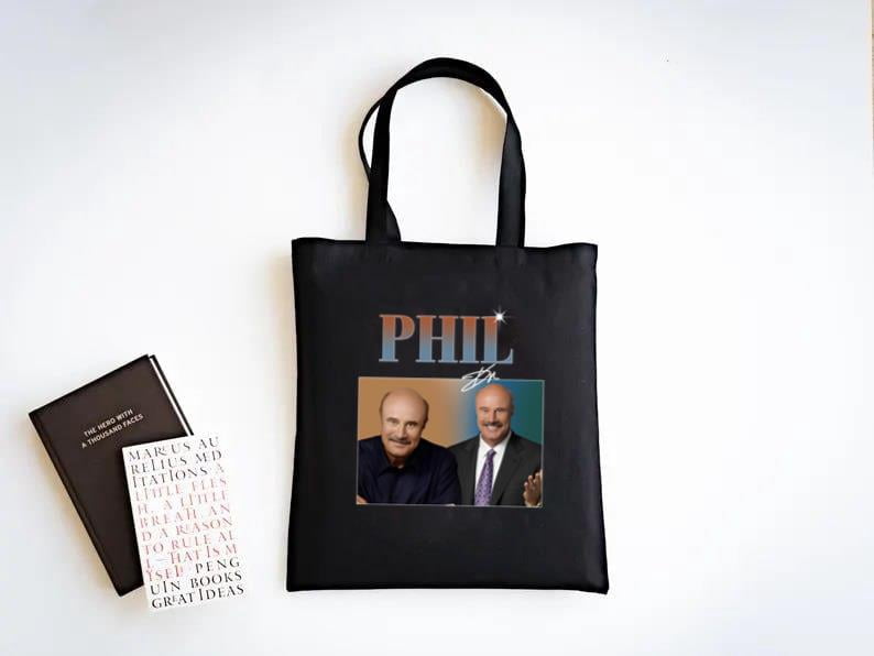 Dr Phil Tote Bag Vintage 90s Bootleg Funny Talk Show Fan Graphic ...