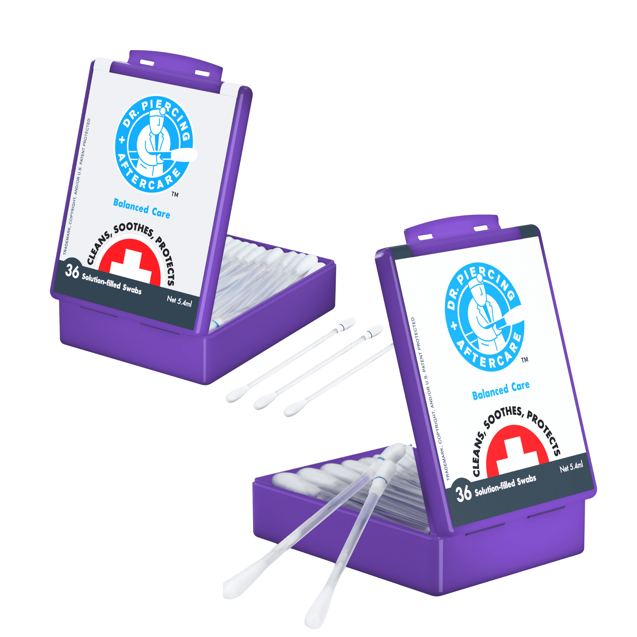 Dr. Piercing Aftercare Saline Solution Swabs - Ear Piercing Cleaner ...