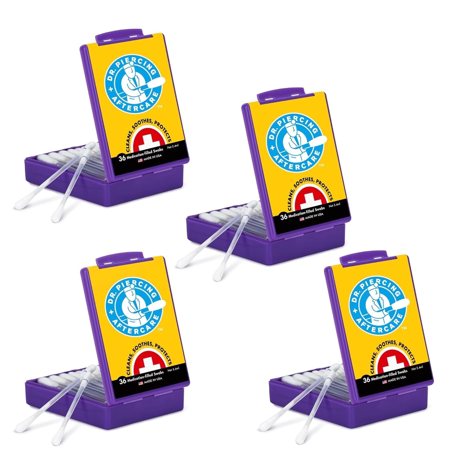 Dr. Piercing Aftercare Swabs - Saline Solution for Piercings - Earring ...