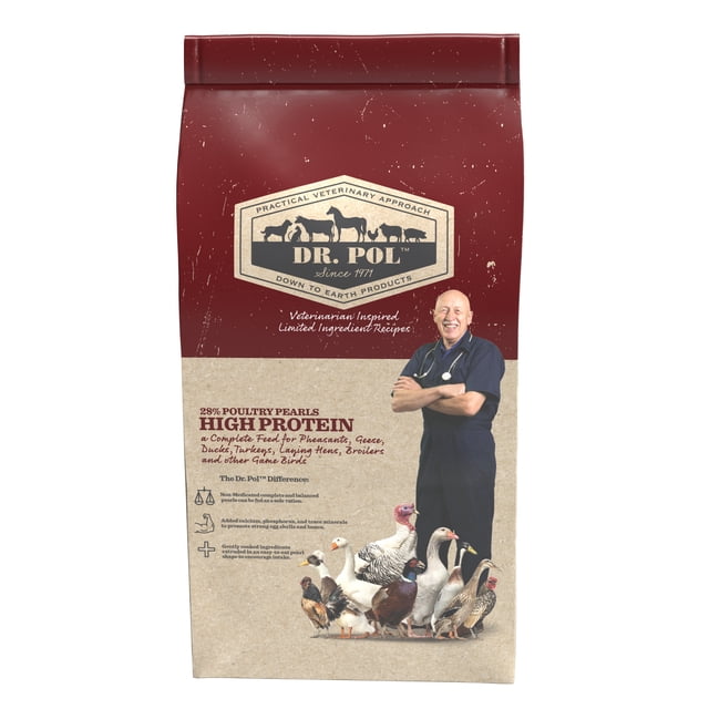 Dr. Pol High Protein 28% Poultry Pearls Gamebird Feed for Young ...