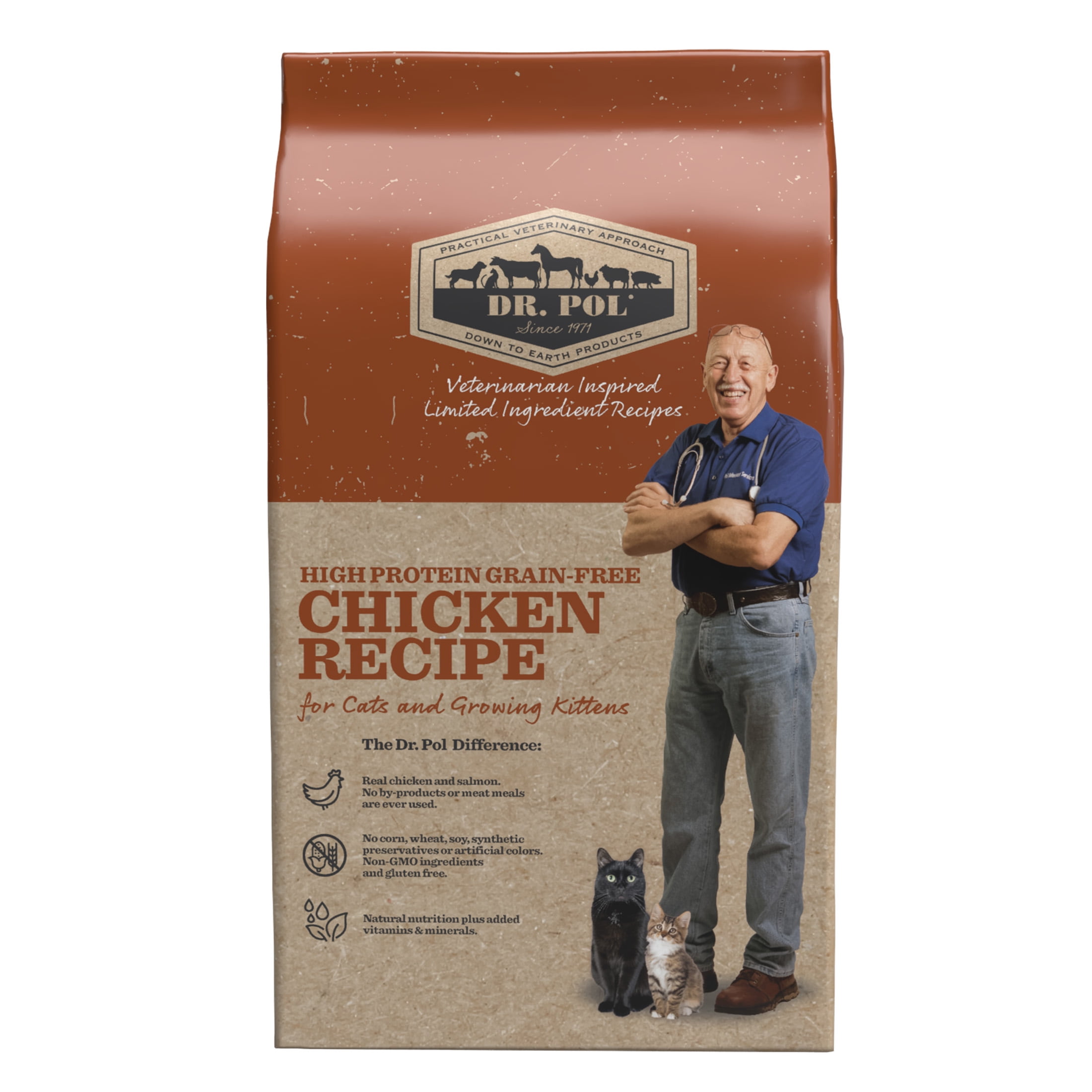 Dr. Pol High Protein Limited Ingredient Chicken Recipe Dry Cat Food for ...