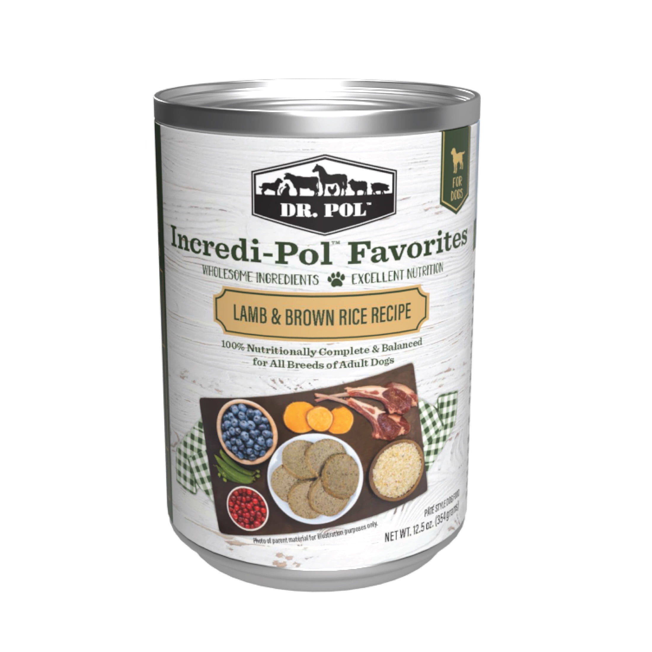 Dr. Pol Incredi-Pol Favorites Lamb & Rice Canned Dog Food, 12.5oz ...