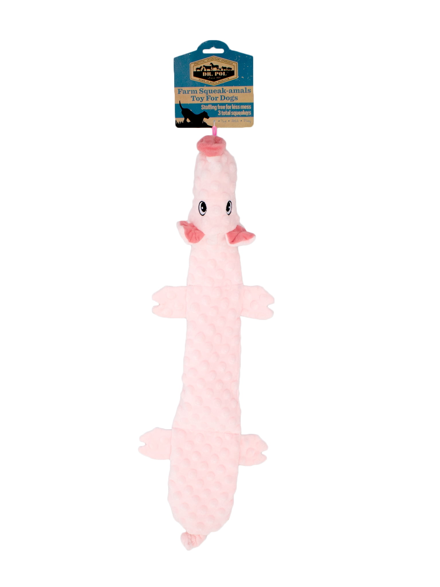 Dr. Pol Stuffing Free Pig Squeak-a-Mals With 3 Large Squeakers Dog Toy ...
