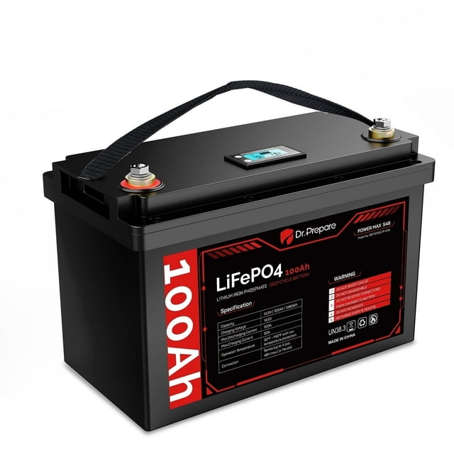 Dr. Prepare 12V 100Ah LiFePO4 Battery with Screen (Version Series 48V ...