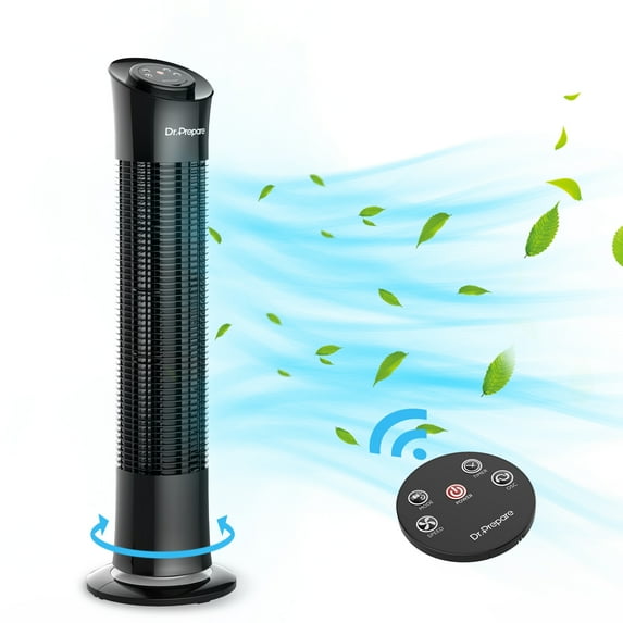 Dr. Prepare 30" Oscillation Tower Fan, Portable Colling Fans w/ Remote ...