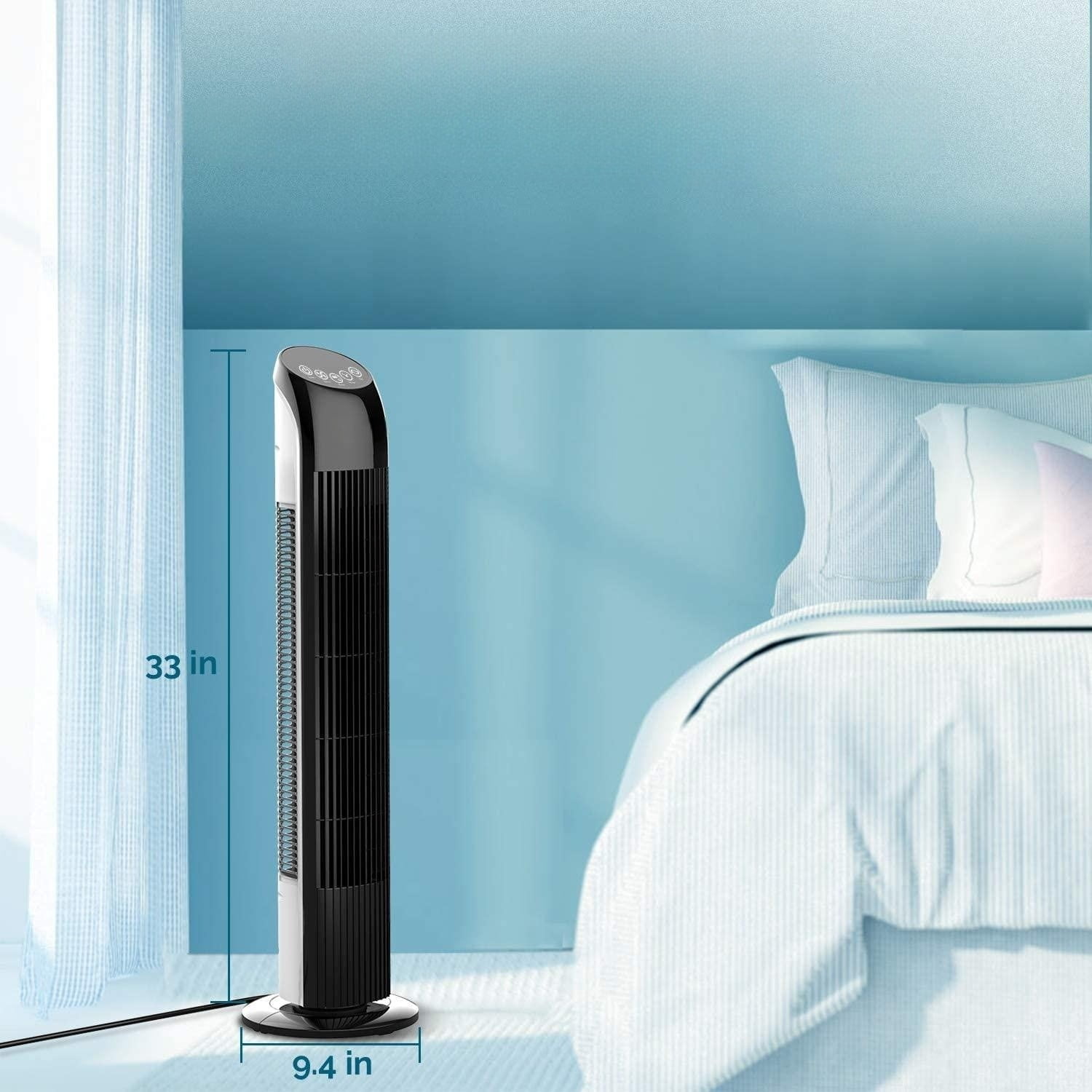 Dr. Prepare 33 Inch Oscillating Tower Fan with Remote, 70° Oscillating ...