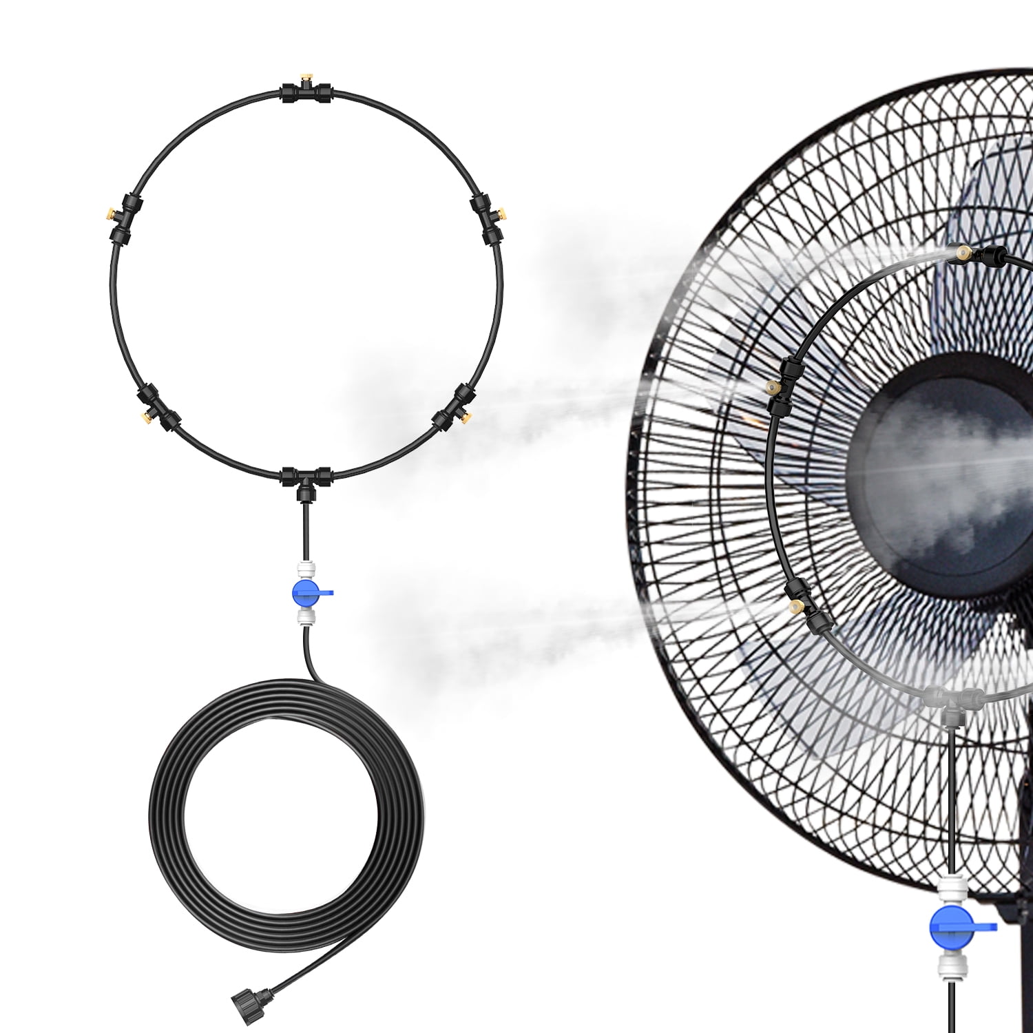 Dr. Prepare Outdoor Fan Misting Kit, DIY Mist Cooling System with 5 ...