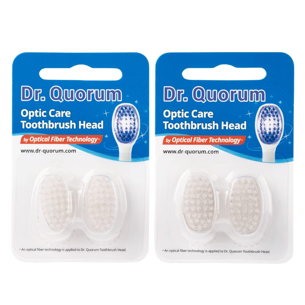 Dr. Quorum Optic Care RRF12 Toothbrush Head 4 pcs(2 pcs X 2 Packs), Toothbrush Head for Dr ...