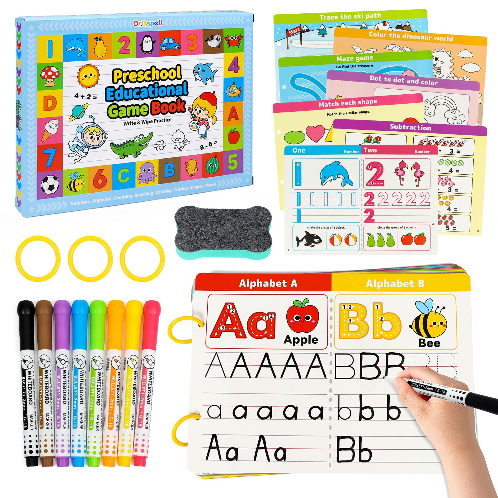 Dr.Rapeti Preschool Learning Activities MMF7 Educational Workbook Busy ...