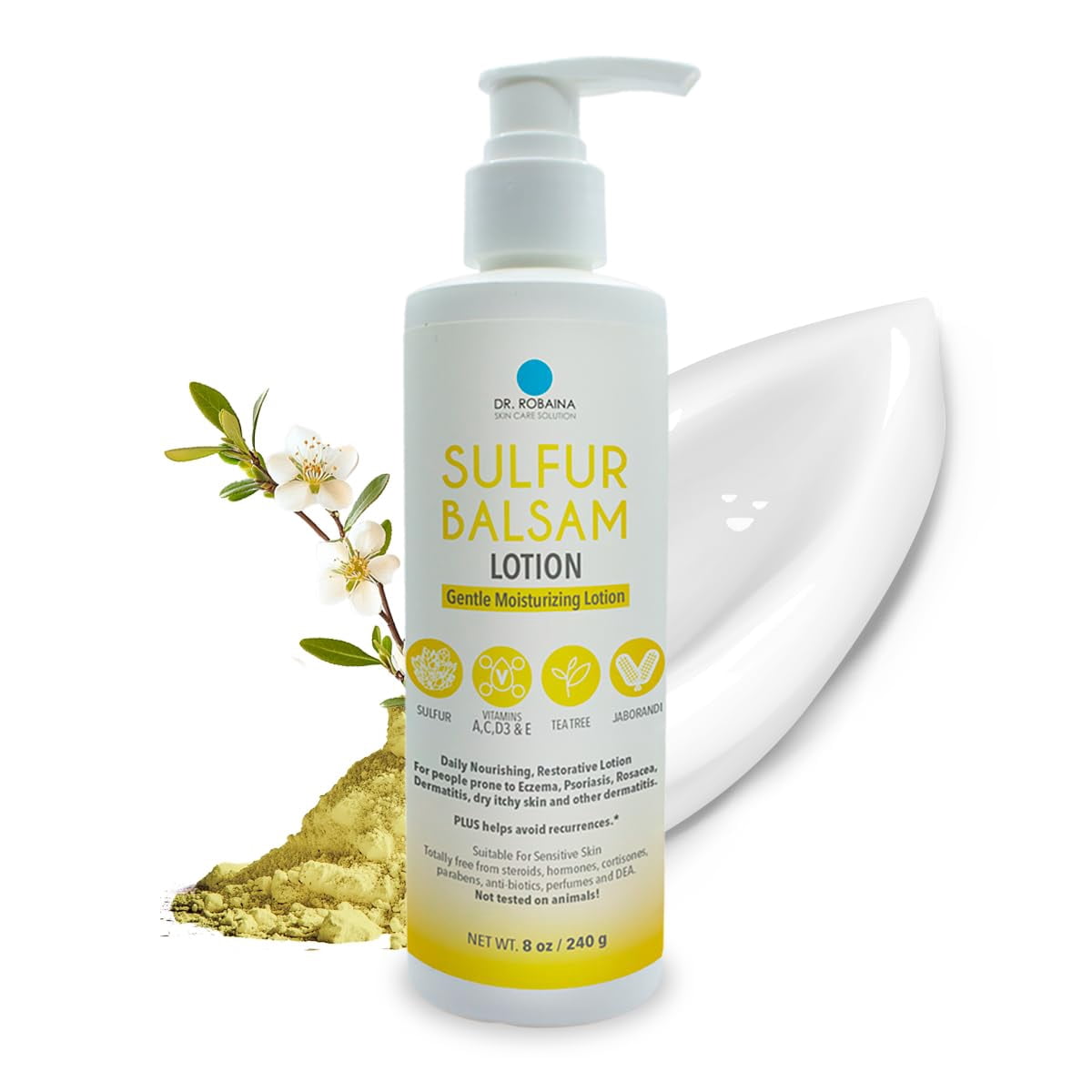 Dr. Robaina Sulfur Balsam Lotion - Daily Moisturizing Lotion for Eczema ...