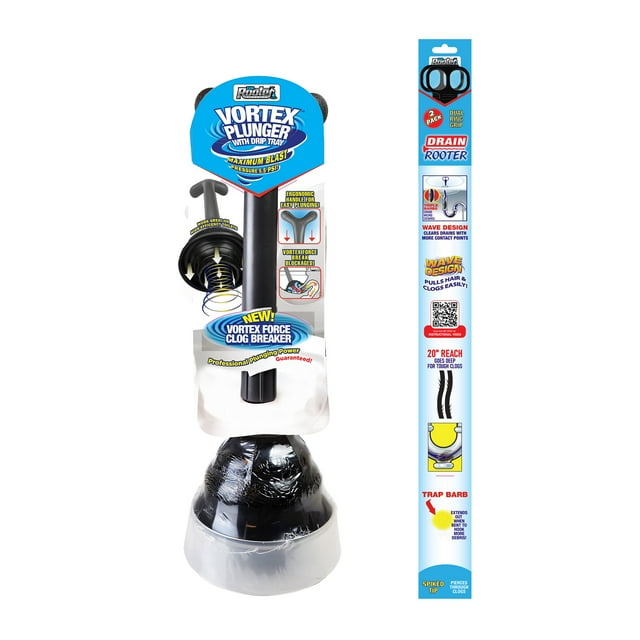 Dr. Rooter 4-Pack Drain Snake Kit with Vortex Plunger – Ultimate Drain ...