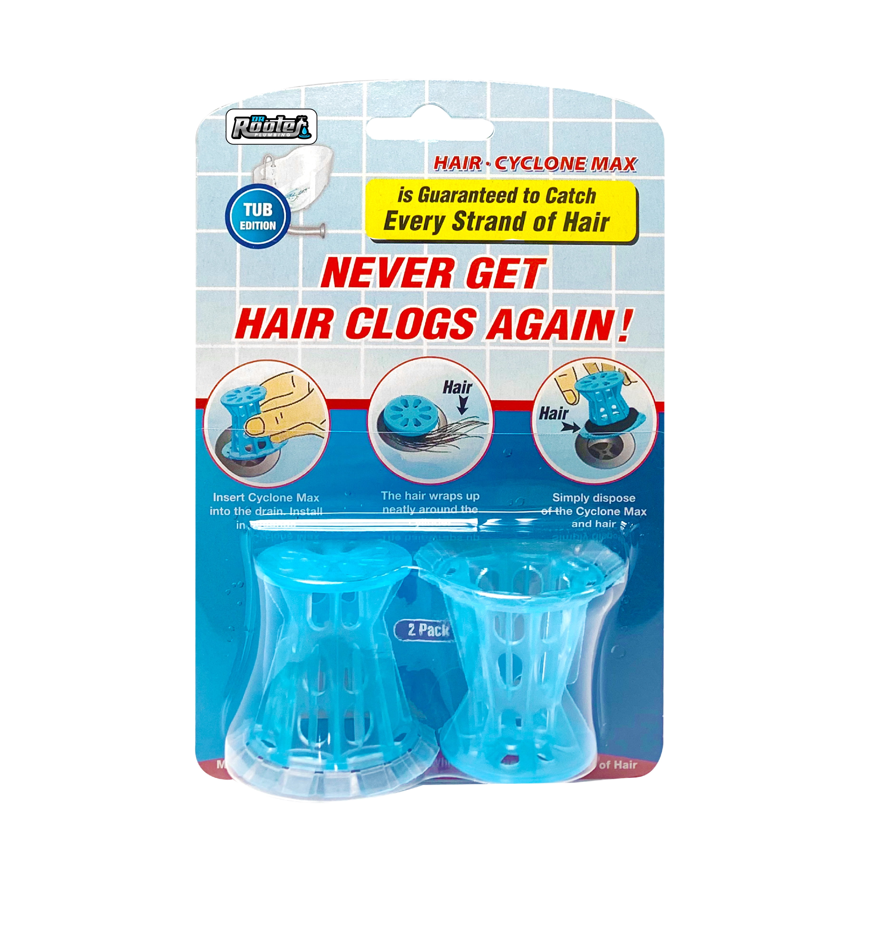 Dr. Rooter 6-Count Cyclone Max Hair Stopper Drain Stoppers - Walmart.com