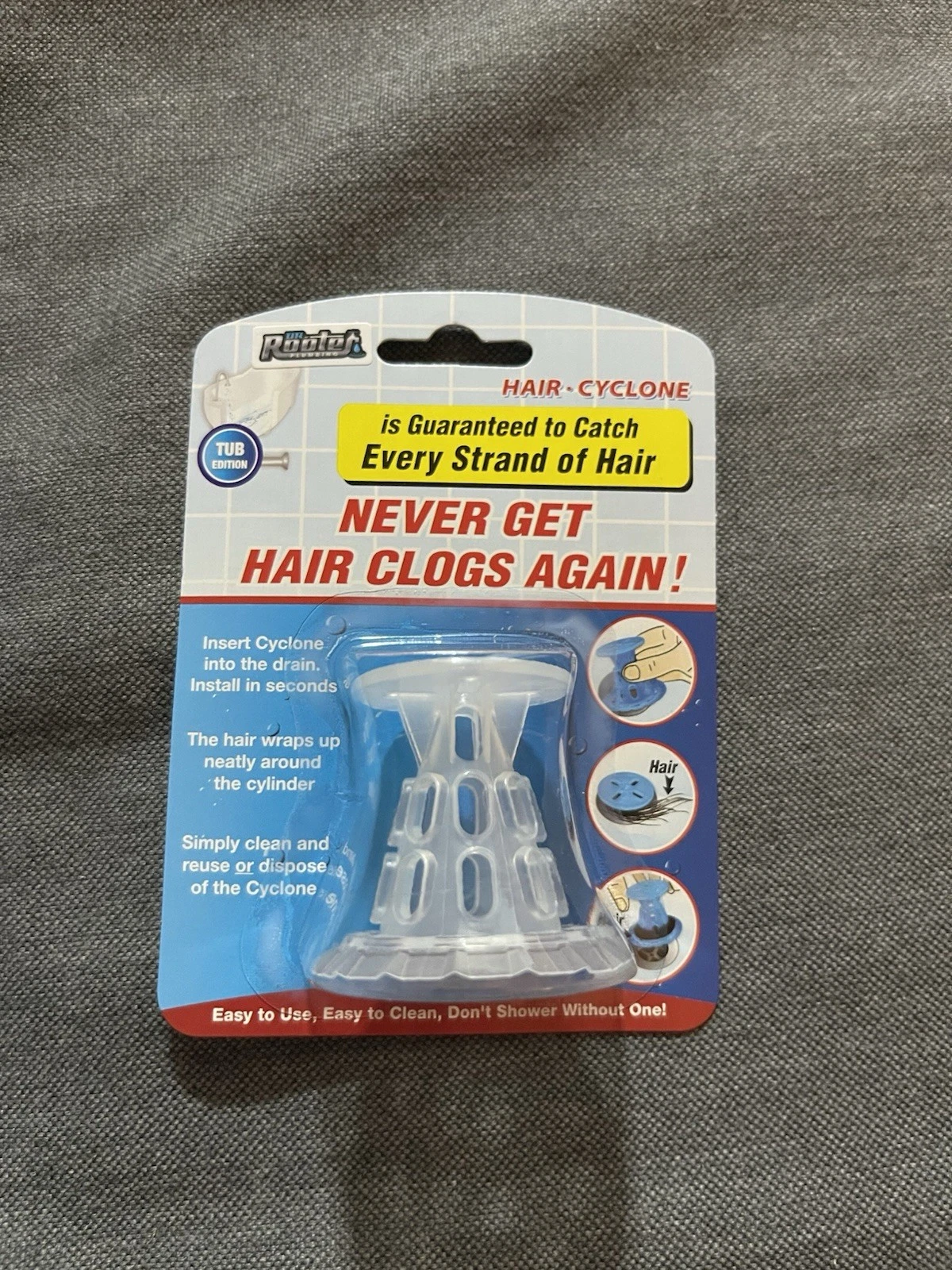 Dr. Rooter Hair Cyclone Drain Hair Clogs Stopper -Shower/Bath/Tub Drain ...