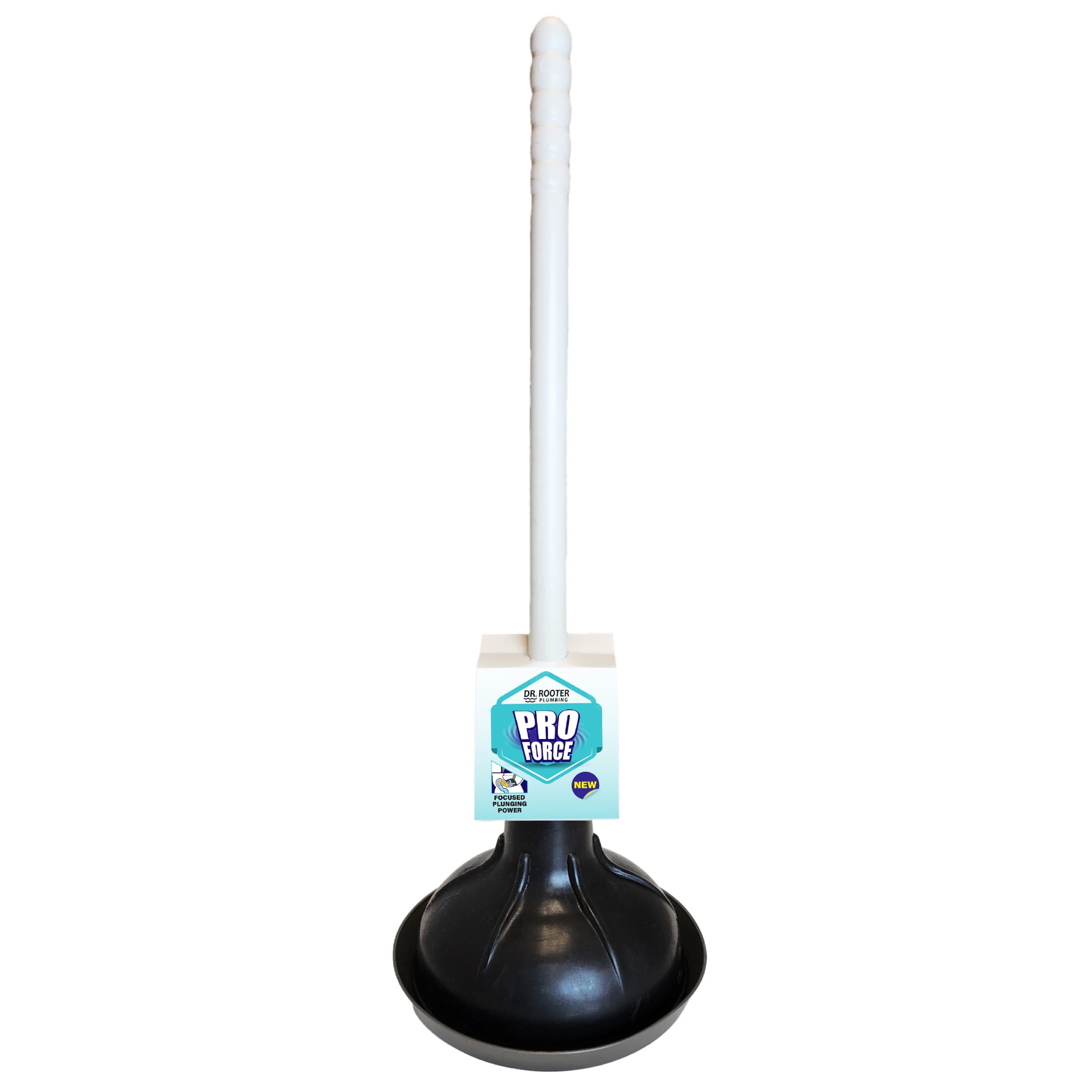 Dr. Rooter Pro-Force Toilet Plunger with Plastic Handle and Stand ...
