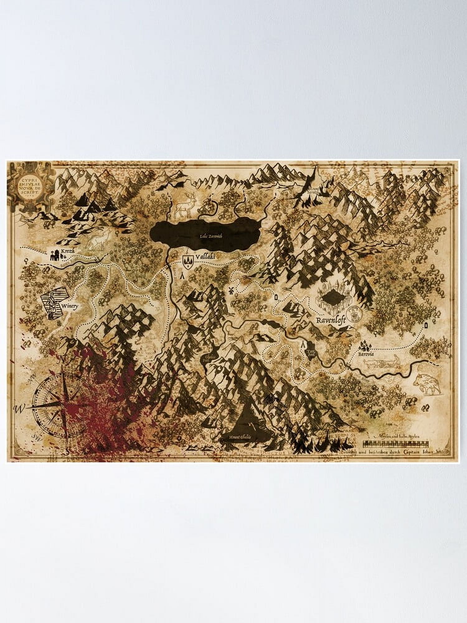 Dr. Rudolf Van Richten's Annotated Map Of Barovia Poster - Walmart.com