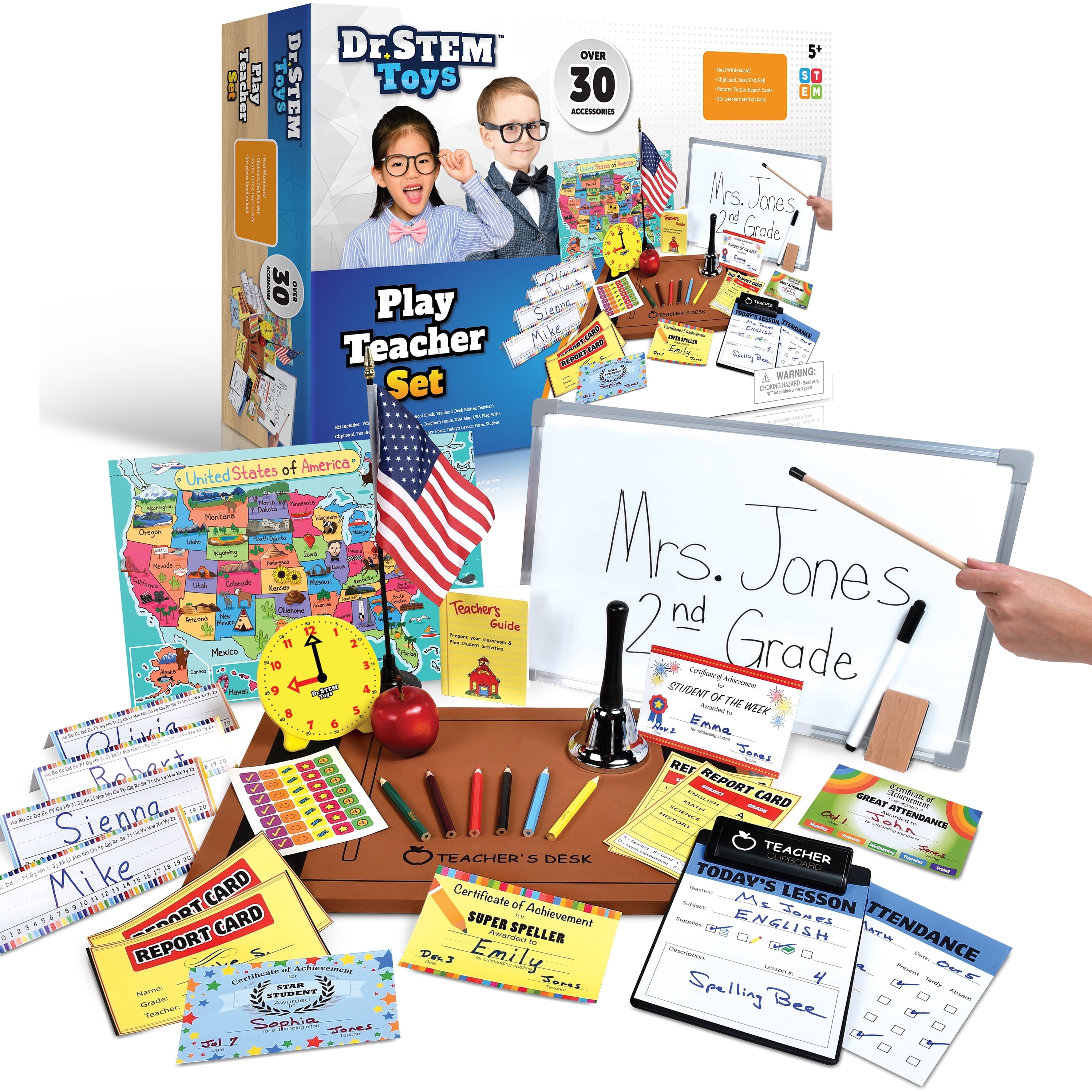 Free Shipping! Dr. STEM Toys Play Teacher Role-Play Set Includes Over ...