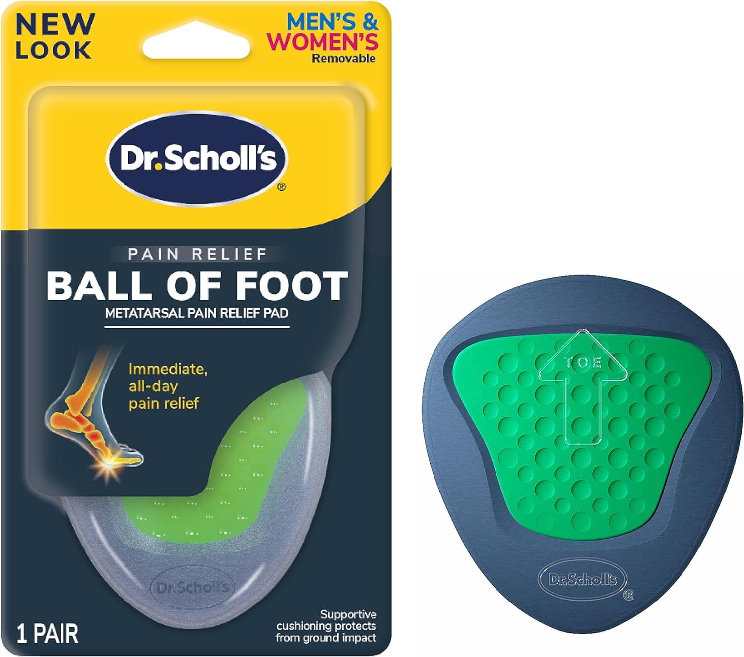 Dr. Scholl's Ball of Foot Metatarsal Pain Relief Pad for Men and Women, 1 Pair.. - Walmart.com