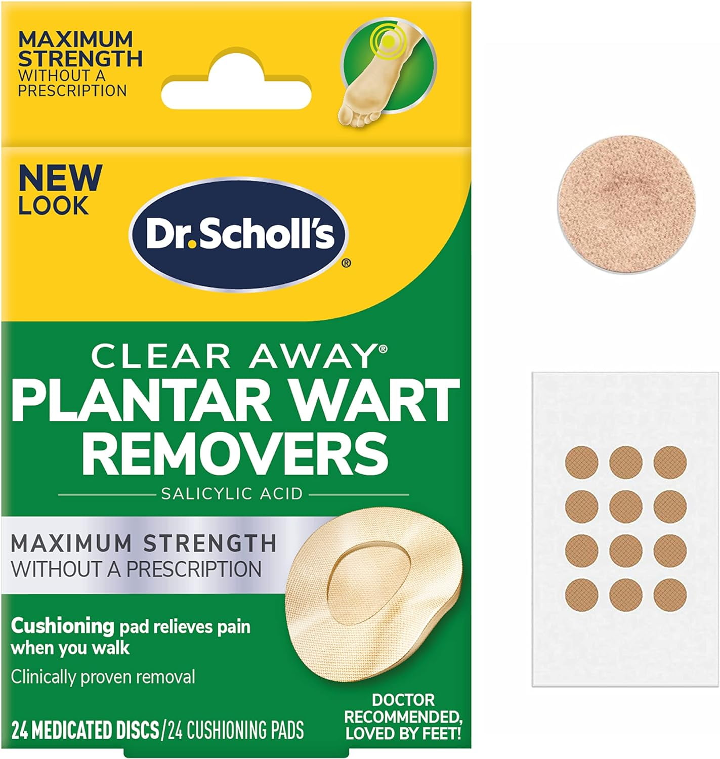 Dr Scholl's Clear Away Plantar Wart Removers Pads, 24 Ea, 2 Pack ...
