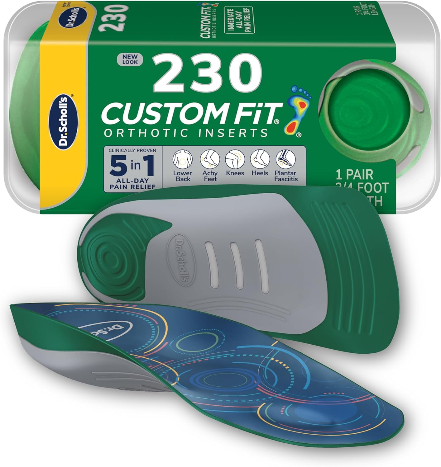 Dr. Scholl s Custom Fit Orthotics 3/4 Length Inserts, CF 230 ...