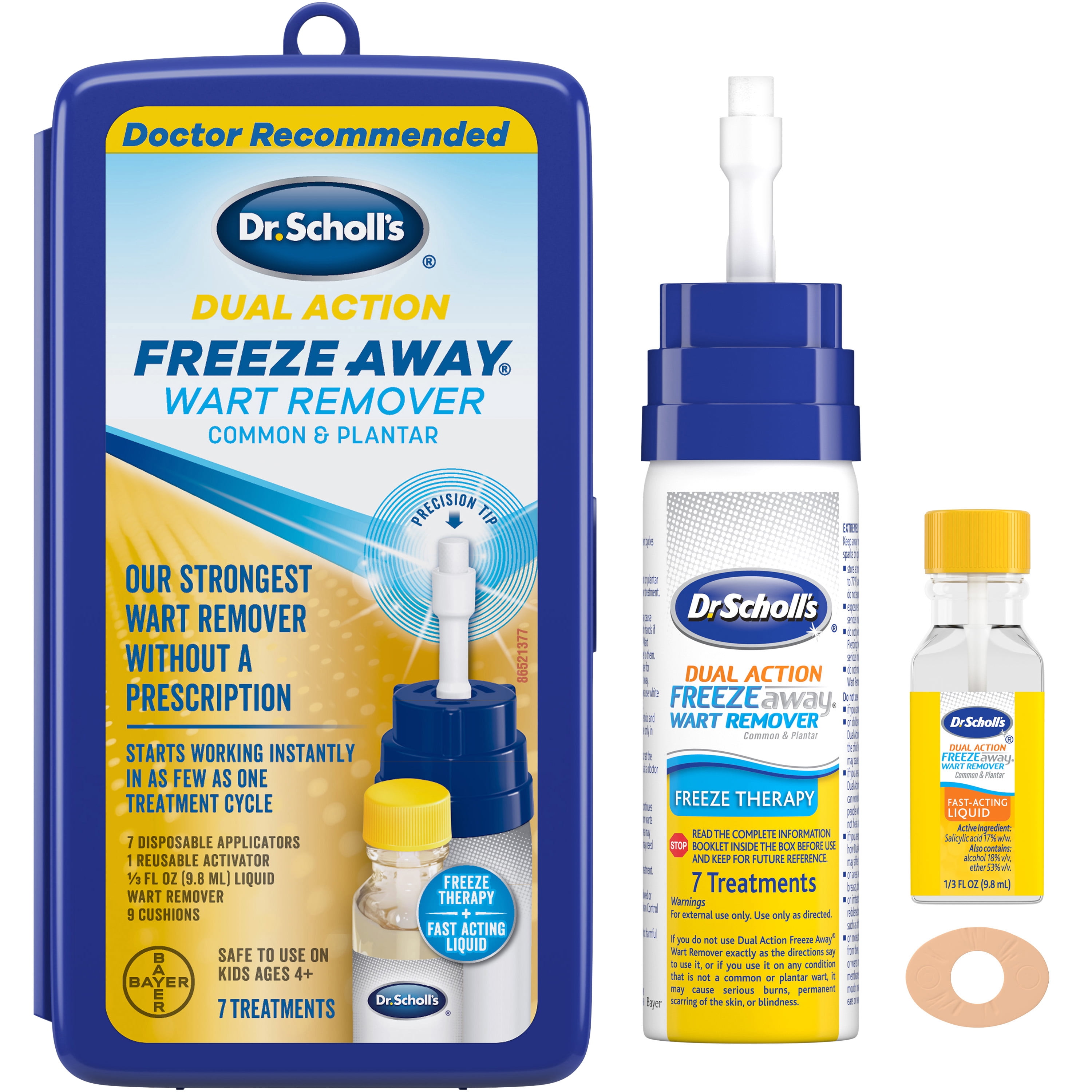 Dr. Scholl's Dual Action Freeze Away Wart Remover, 7 Treatments HSA/FSA ...