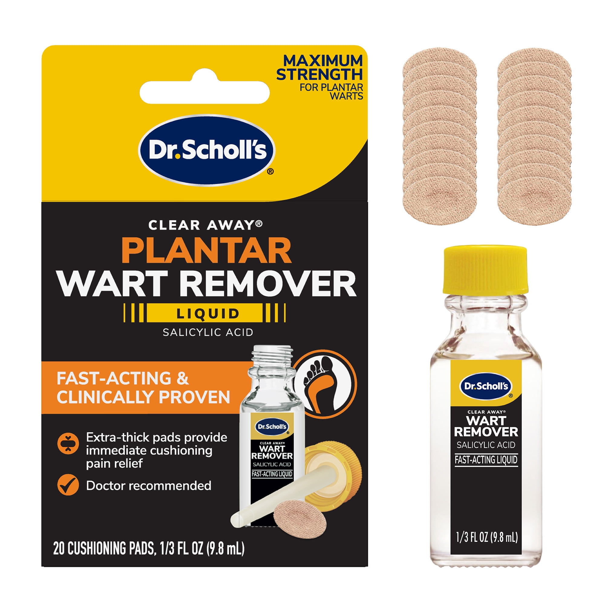 Dr. Scholl's Plantar Wart Remover Liquid, 20 Treatments - Walmart.com