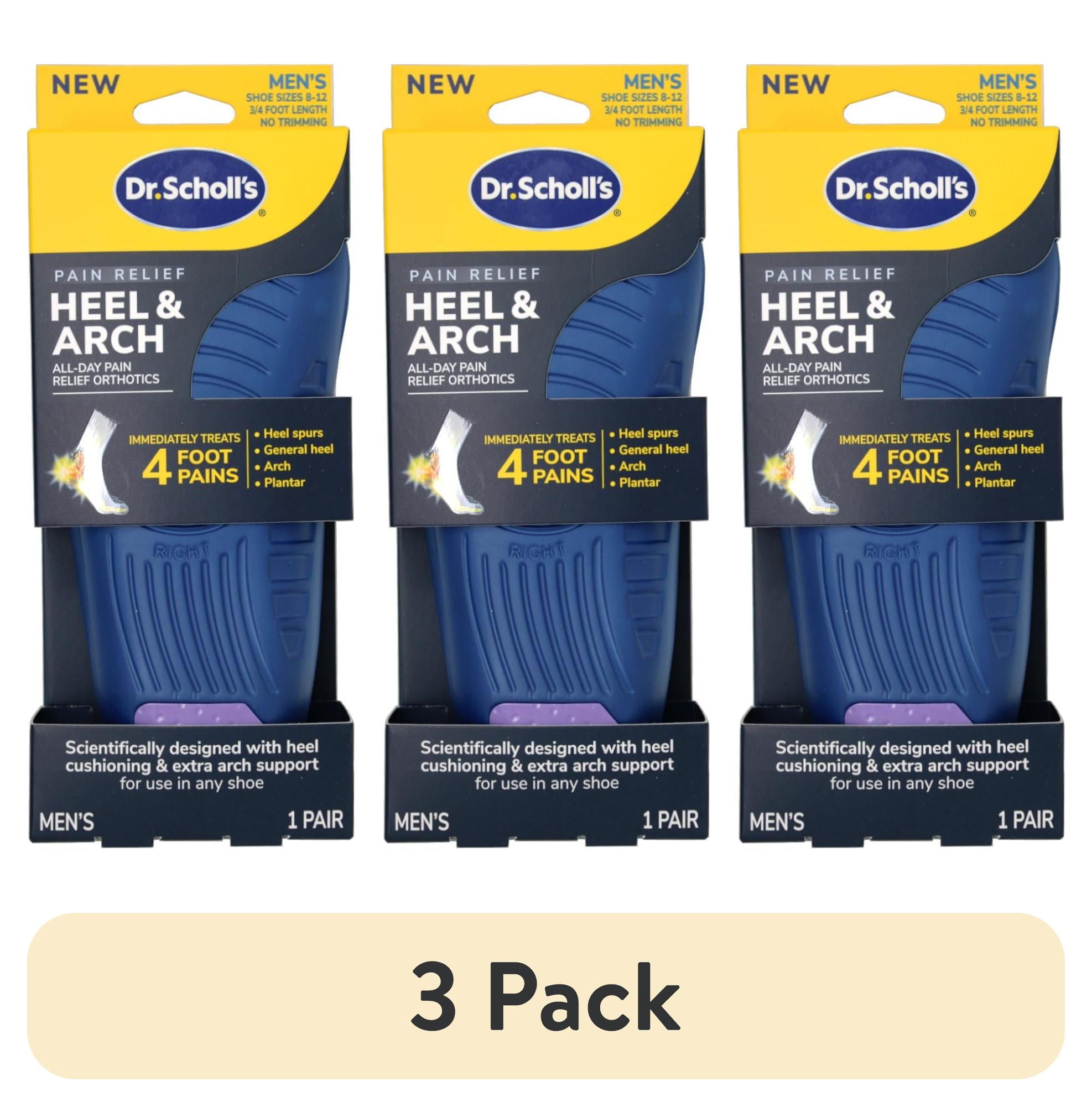 (3 pack) Dr. Scholl's® Heel & Arch All-Day Pain Relief Orthotics, Men's ...
