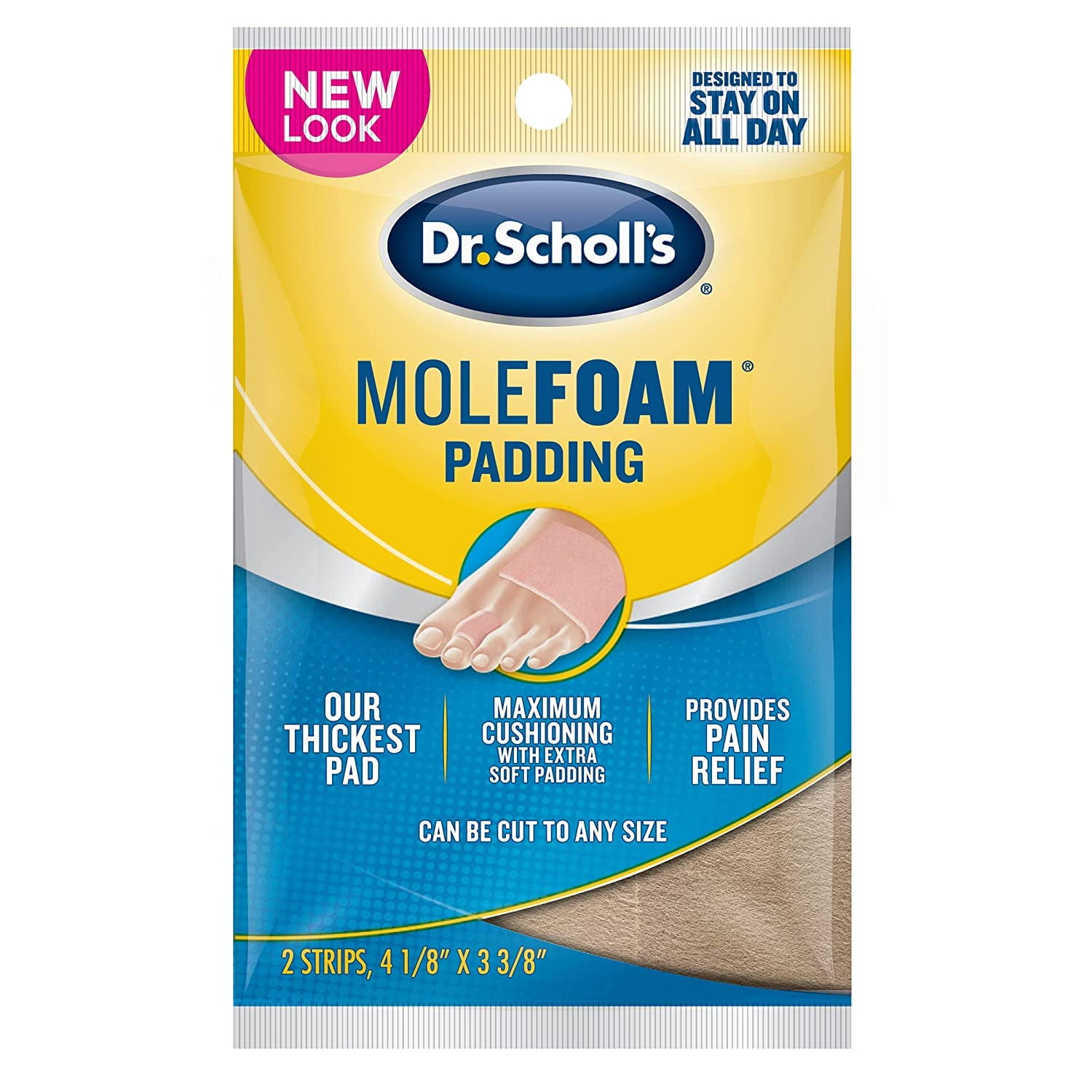 Dr. Scholl's MOLEFOAM PADDING STRIPS (2Ct) Our Thickest Pad for Maximum ...