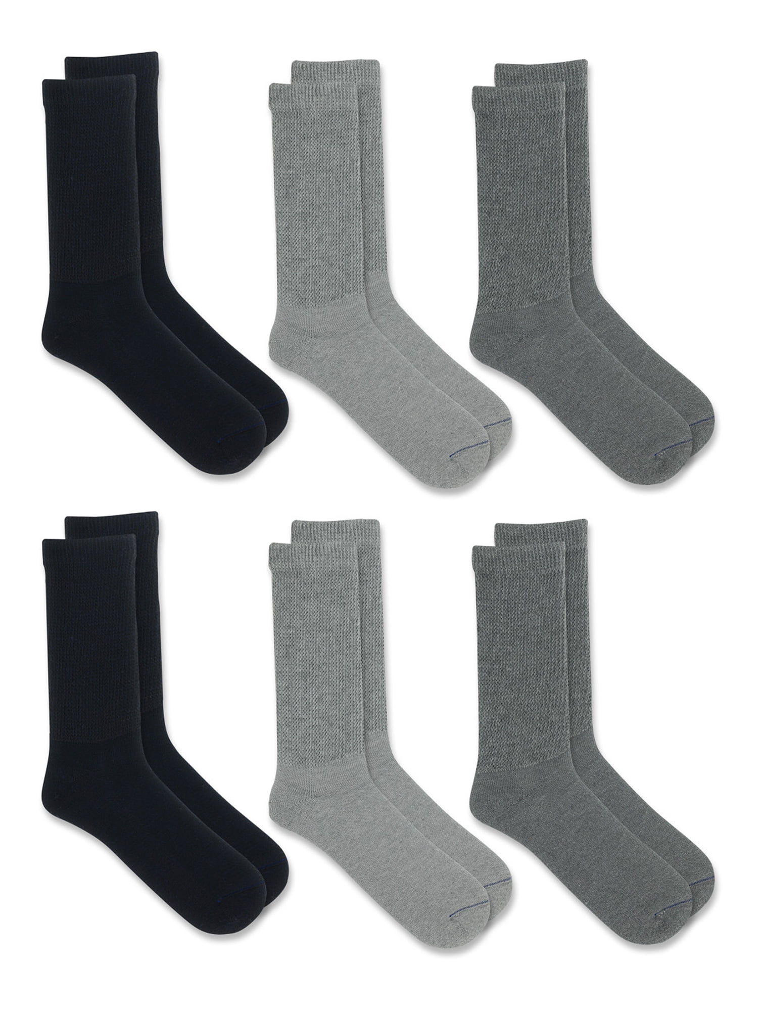 Dr. Scholl's Men's Diabetes and Circulatory Crew Socks, 6 Pack ...