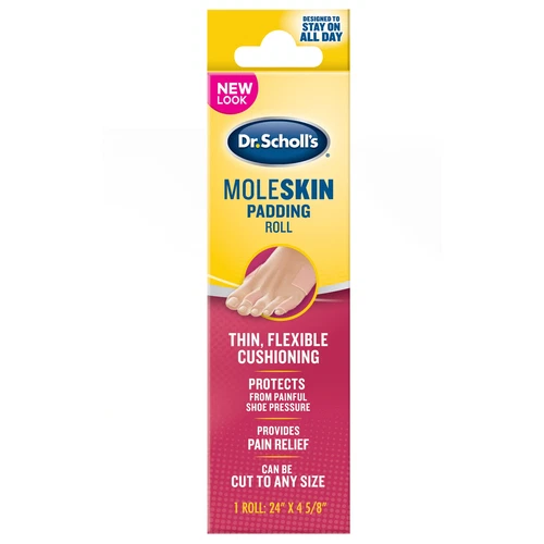 Dr. Scholl's Moleskin Plus Soft Padding Roll Pain Relief 24 in x 4.625 ...