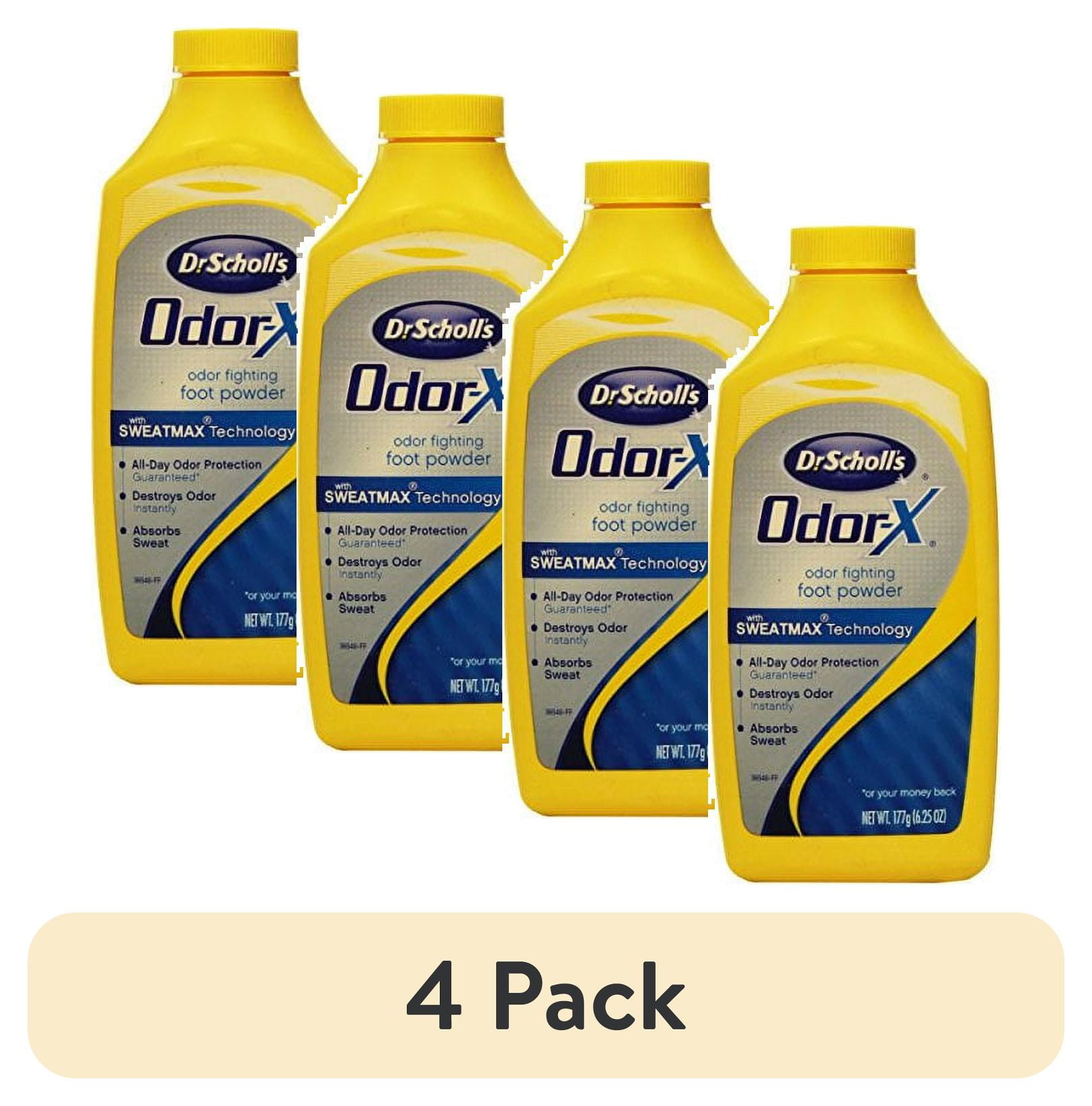 (4 pack) Dr. Scholl's Odor-X Odor Fighting Foot Powder 6.25 oz Each ...