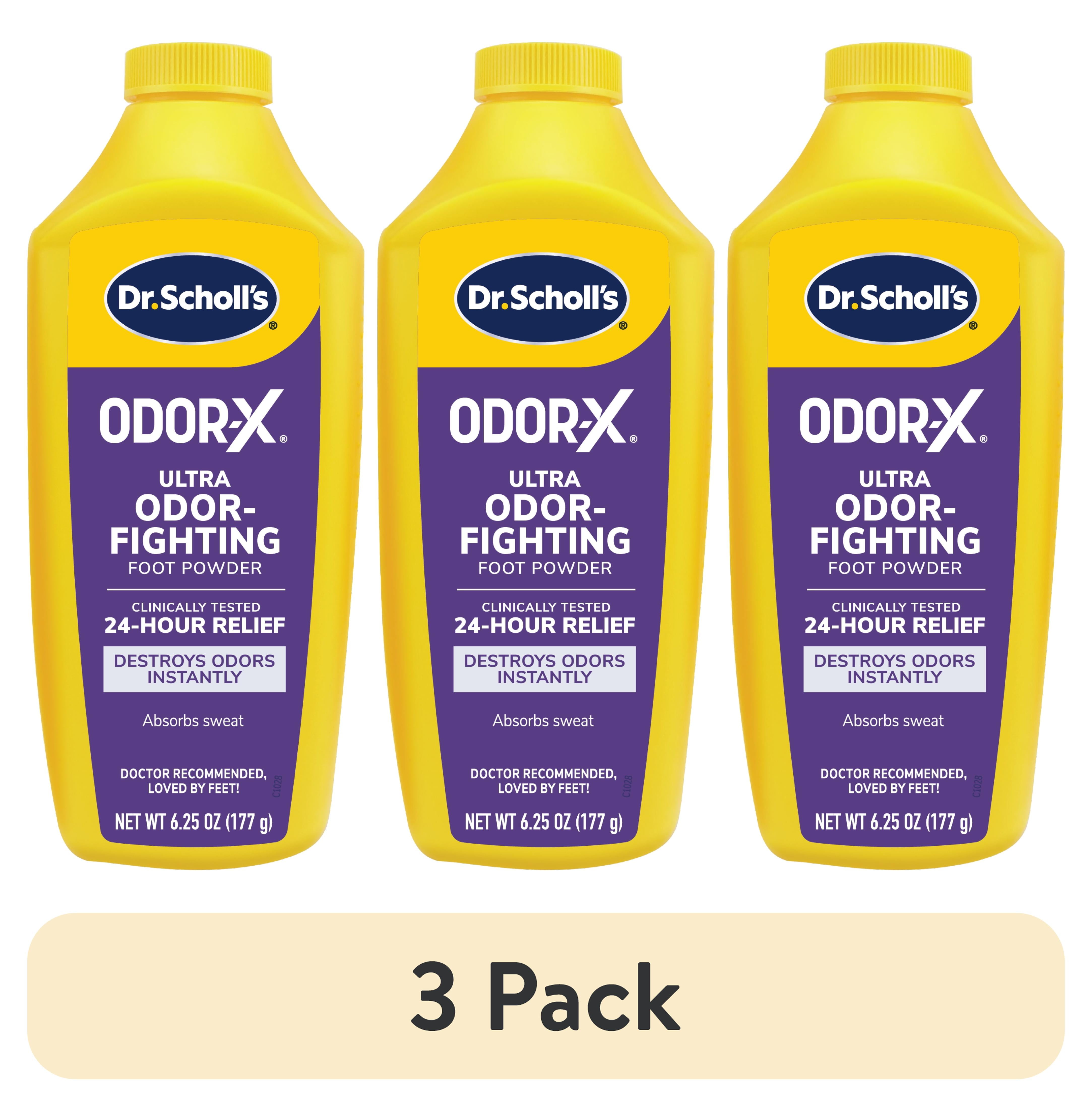 (3 pack) Dr. Scholl's Odor-x Ultra Odor Fighting Powder, (6.25oz ...