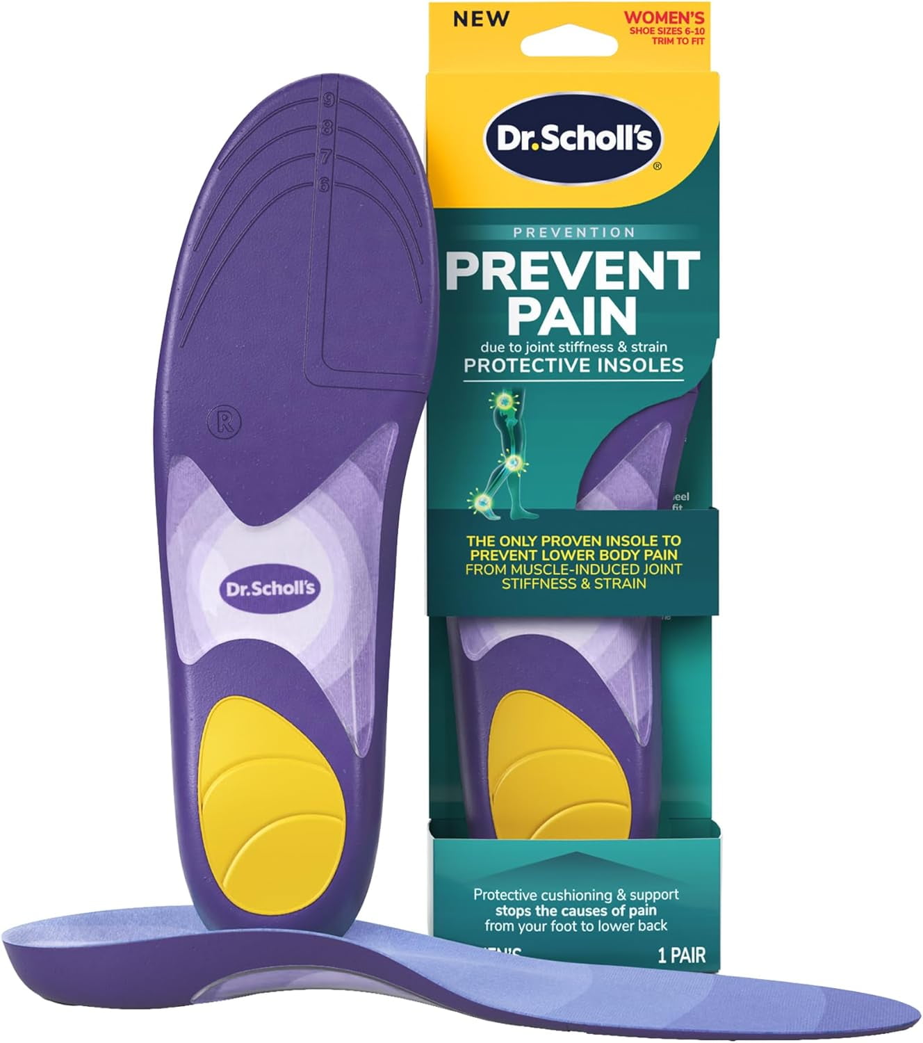 Dr. Scholl's Prevent Pain Lower Body Protective Insoles for Women, Size ...