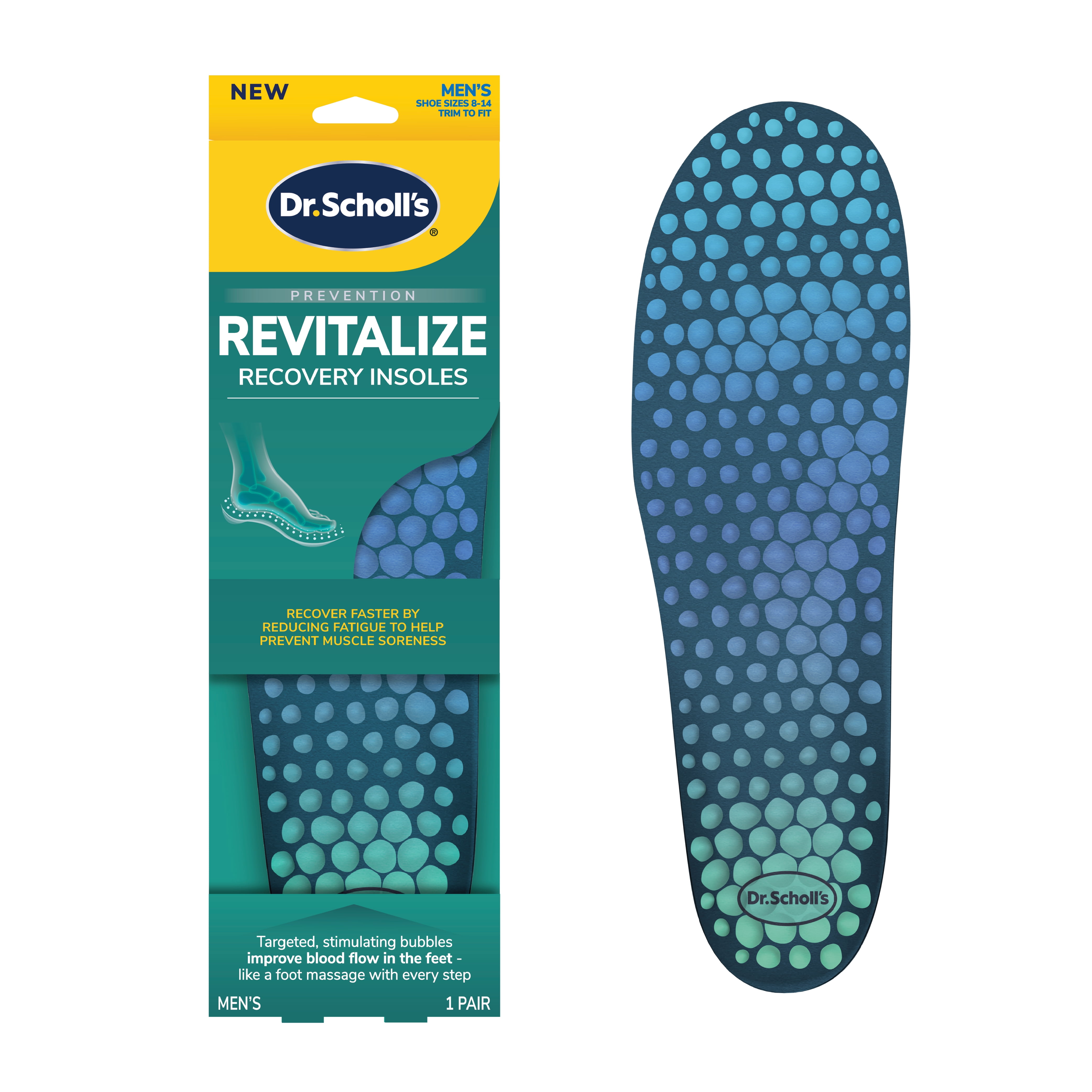 Dr. Scholl's Revitalize Recovery Insole Orthotics, Men Shoe Size 8-14 ...