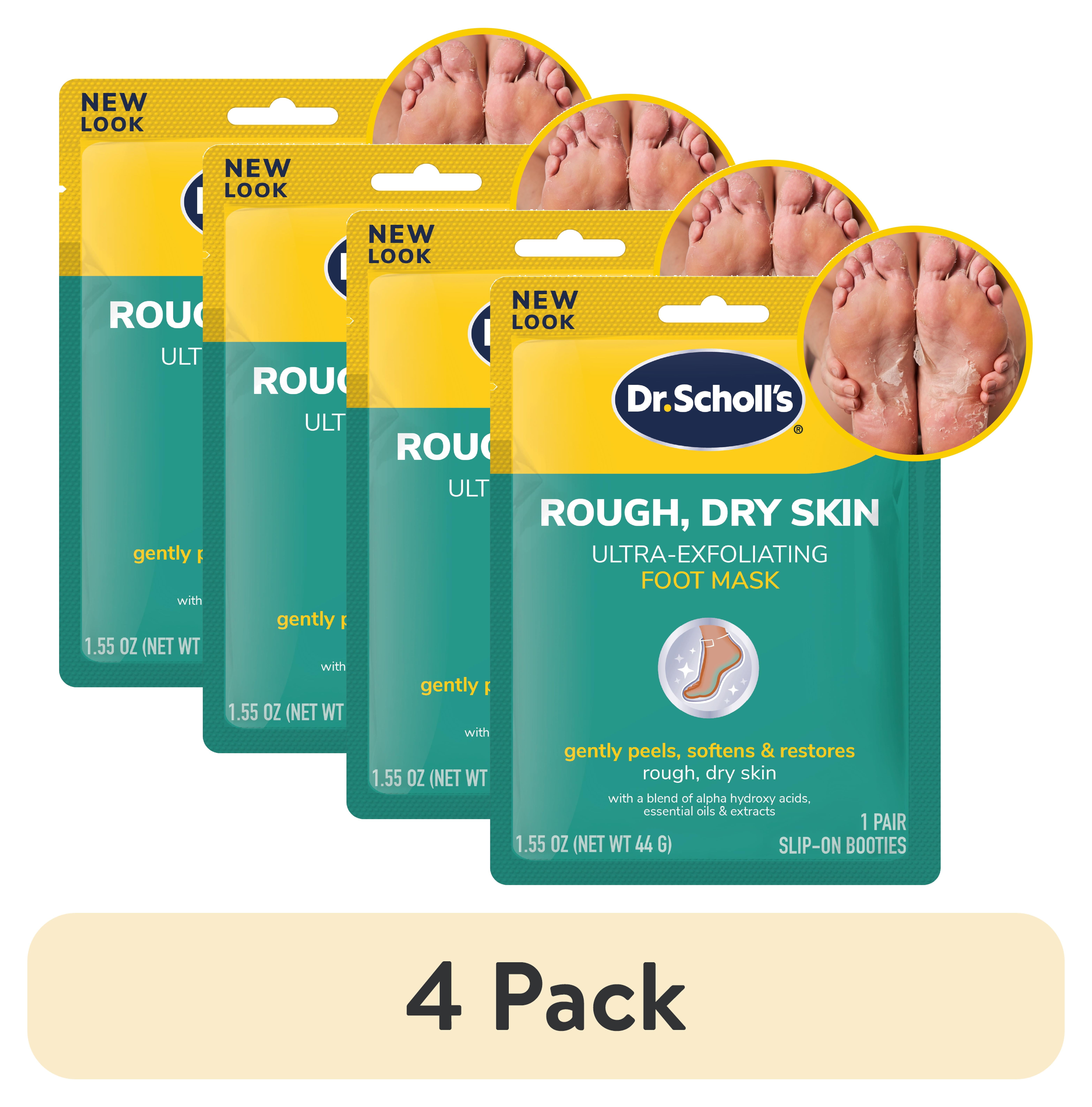 (4 pack) Dr. Scholl's® Rough, Dry Skin Ultra-Exfoliating Foot Mask , Peels & Softens Skin, with ...