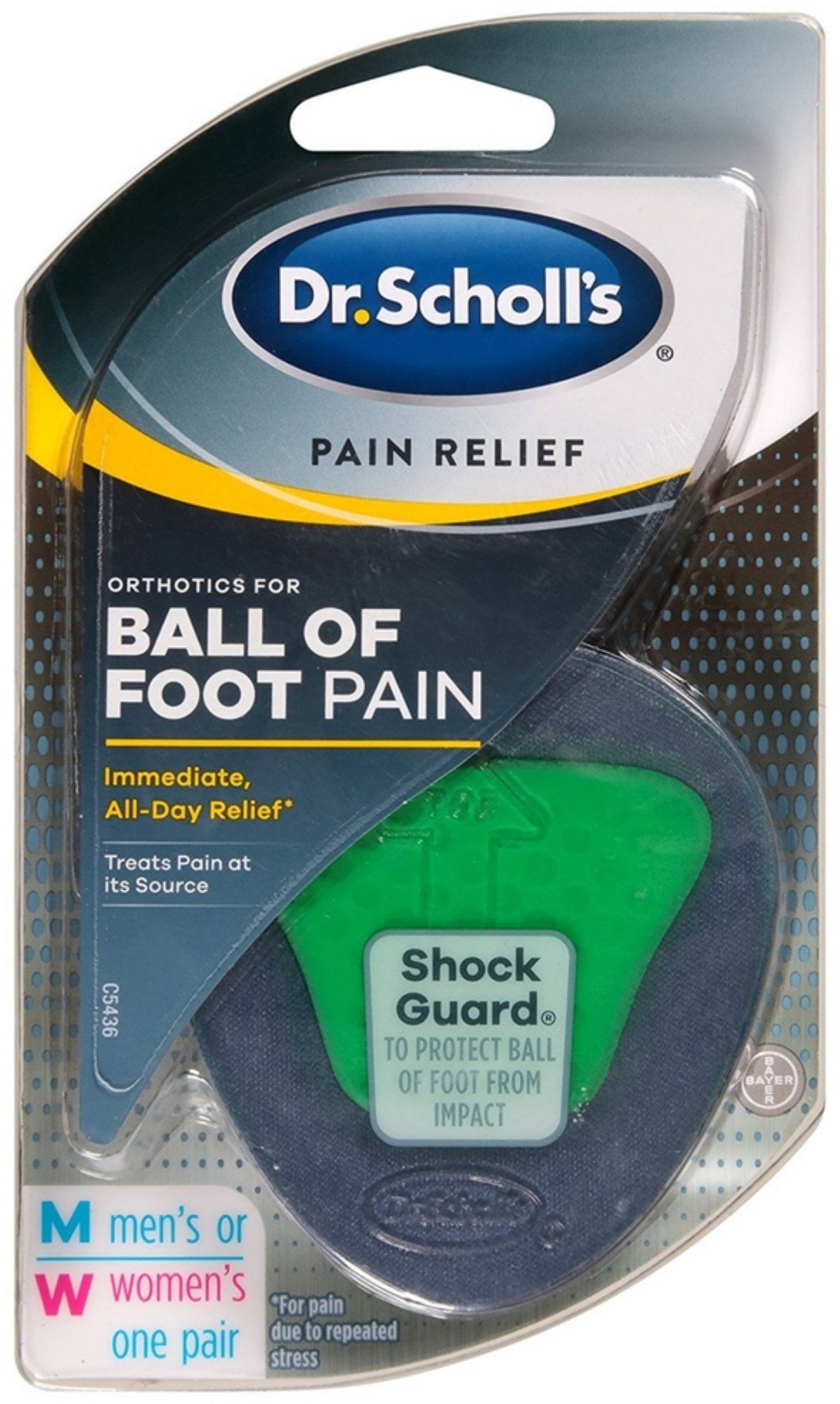 Dr.Scholl's Shock Guard Orthotics Foot Ball Pain Immediate All-Day ...