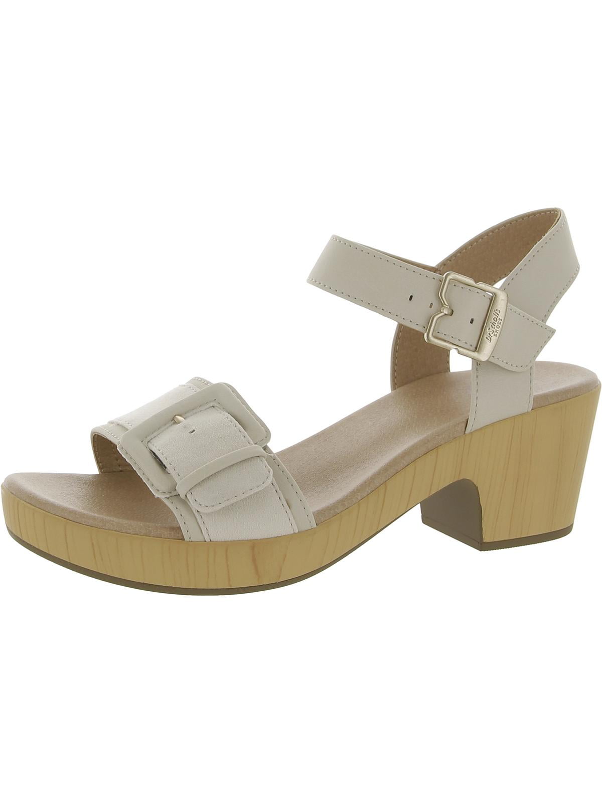 Dr. Scholl's Shoes Womens Felicity Too Faux Leather Clog Ankle Strap ...
