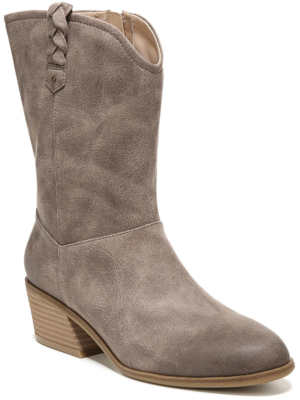 Dr. Scholl's Shoes Womens Layla Block Heel Side Zip Mid-Calf Boots ...
