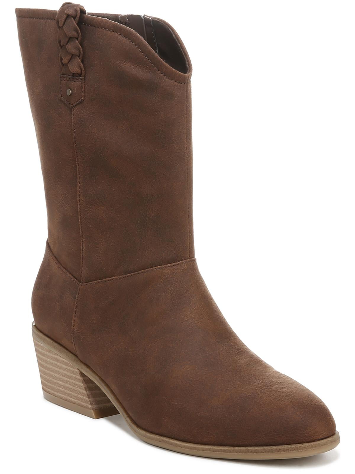 Dr. Scholl's Shoes Womens Layla Block Heel Side Zip Mid-Calf Boots ...