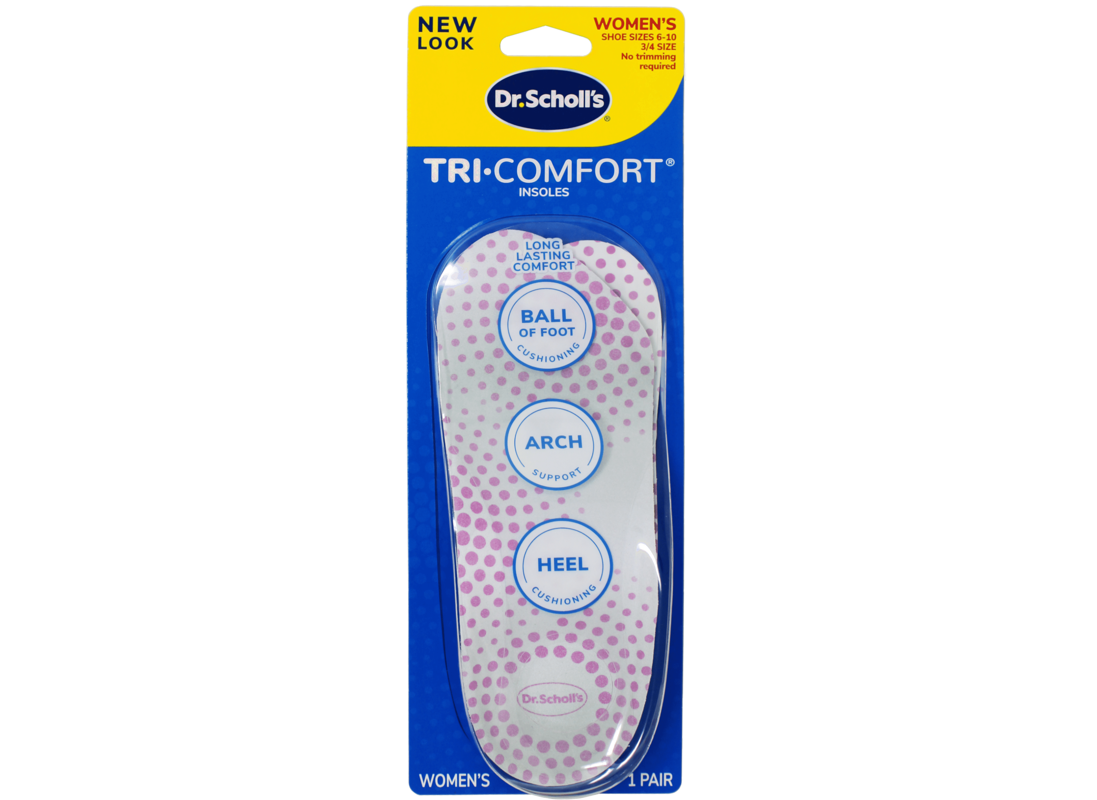 Dr. Scholl's Tri-Comfort Shoe Inserts - Heel, Arch & Ball of Foot Cushioning (Women's Sizes 6-10 ...