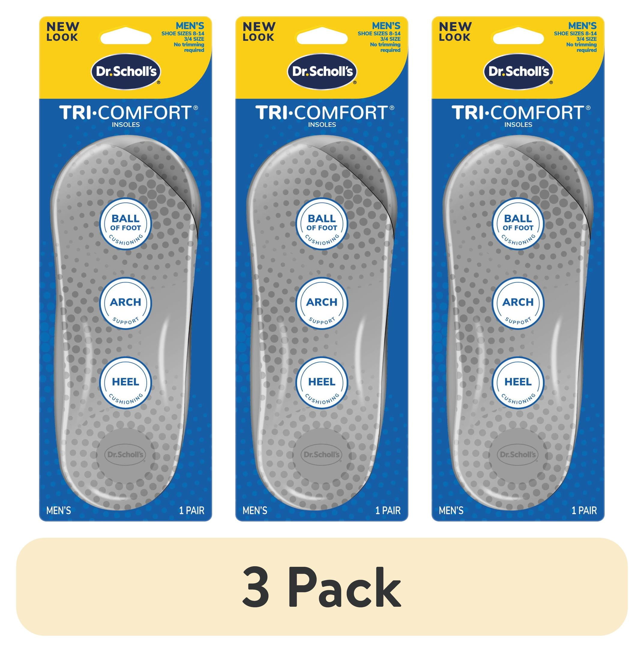 (3 pack) Dr. Scholl’s Tri-Comfort Shoe Insoles, Foam Cushioning with FlexiSpring Arch Support ...