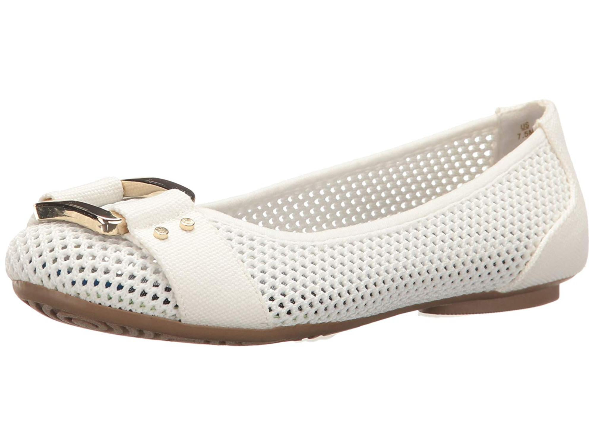 Dr. Scholl's Women's Frankie Mesh Fabric Closed Toe Slide Flats White ...