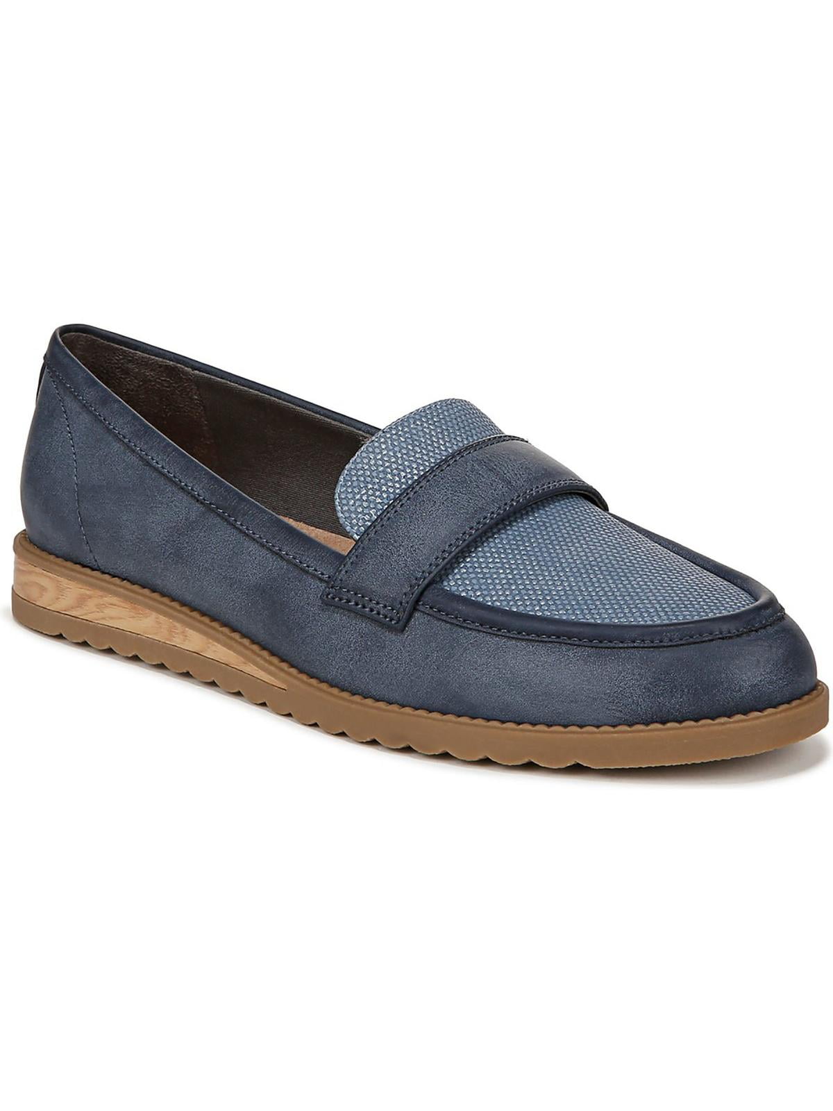 Dr. Scholl's Shoes Womens Jetset Badnd Faux Leather Wedge Loafers ...